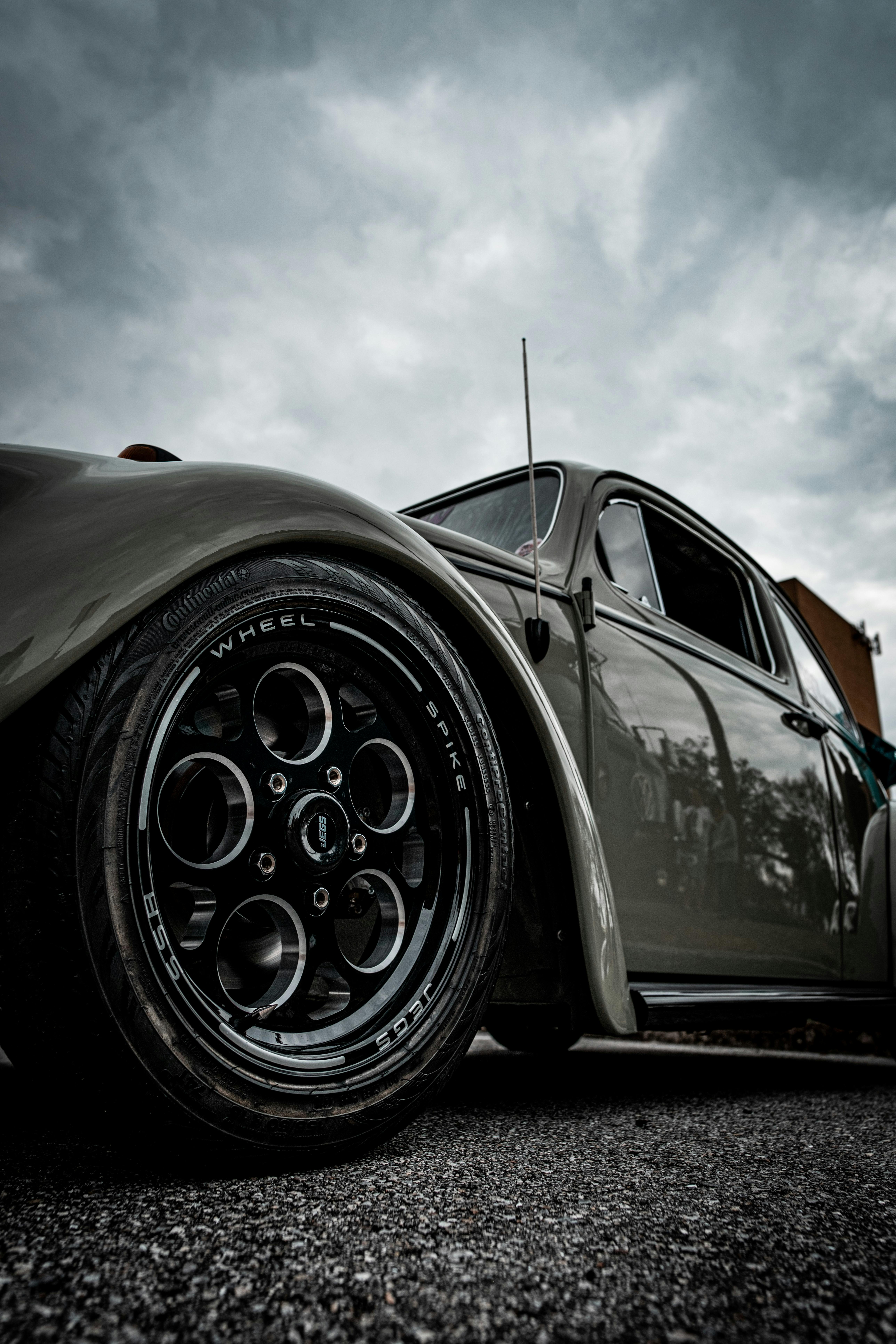 Low Angle Shot of a Vintage Volkswagen Beetle with Black Rims · Free ...