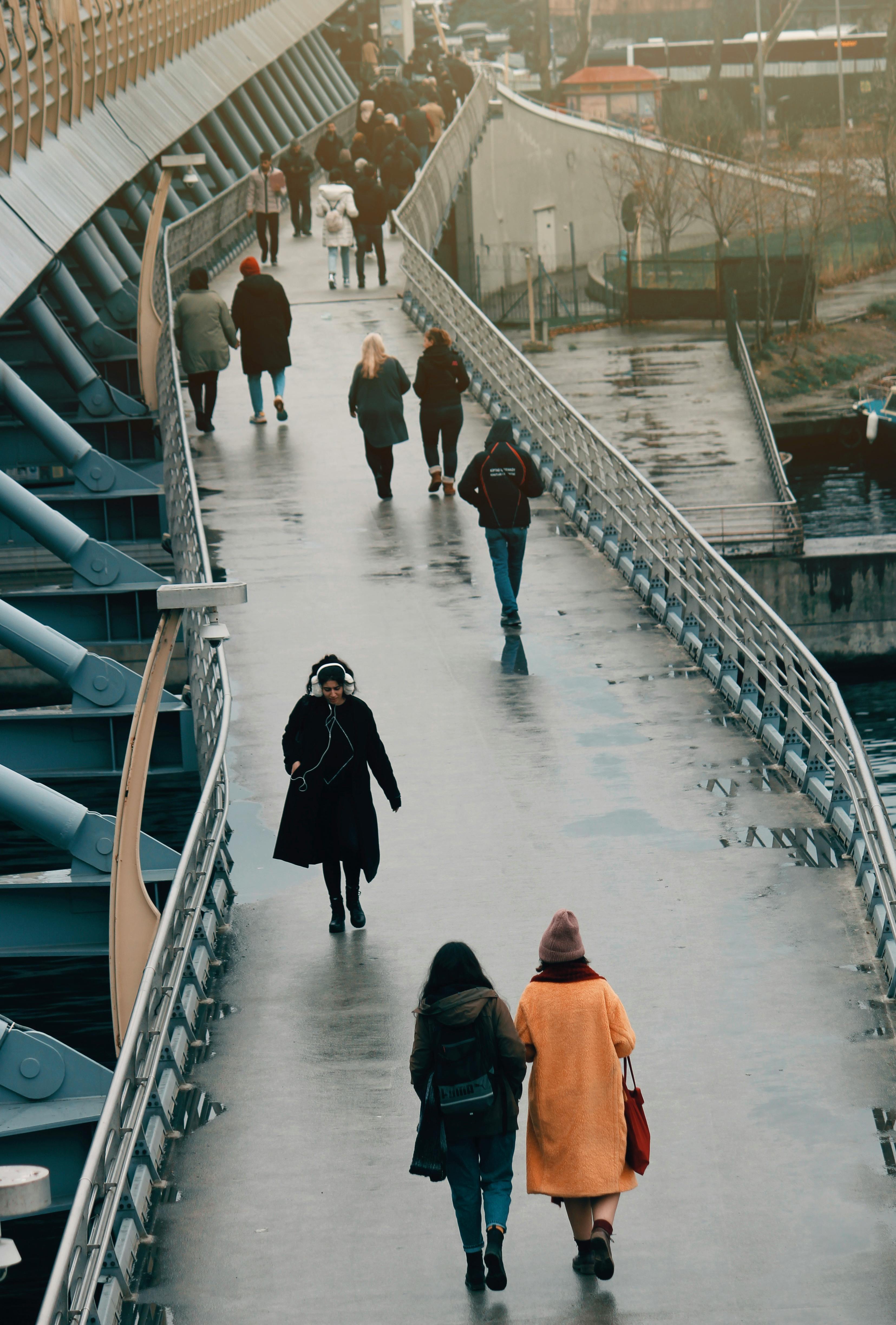 People Walking on Bridge during Summer · Free Stock Photo