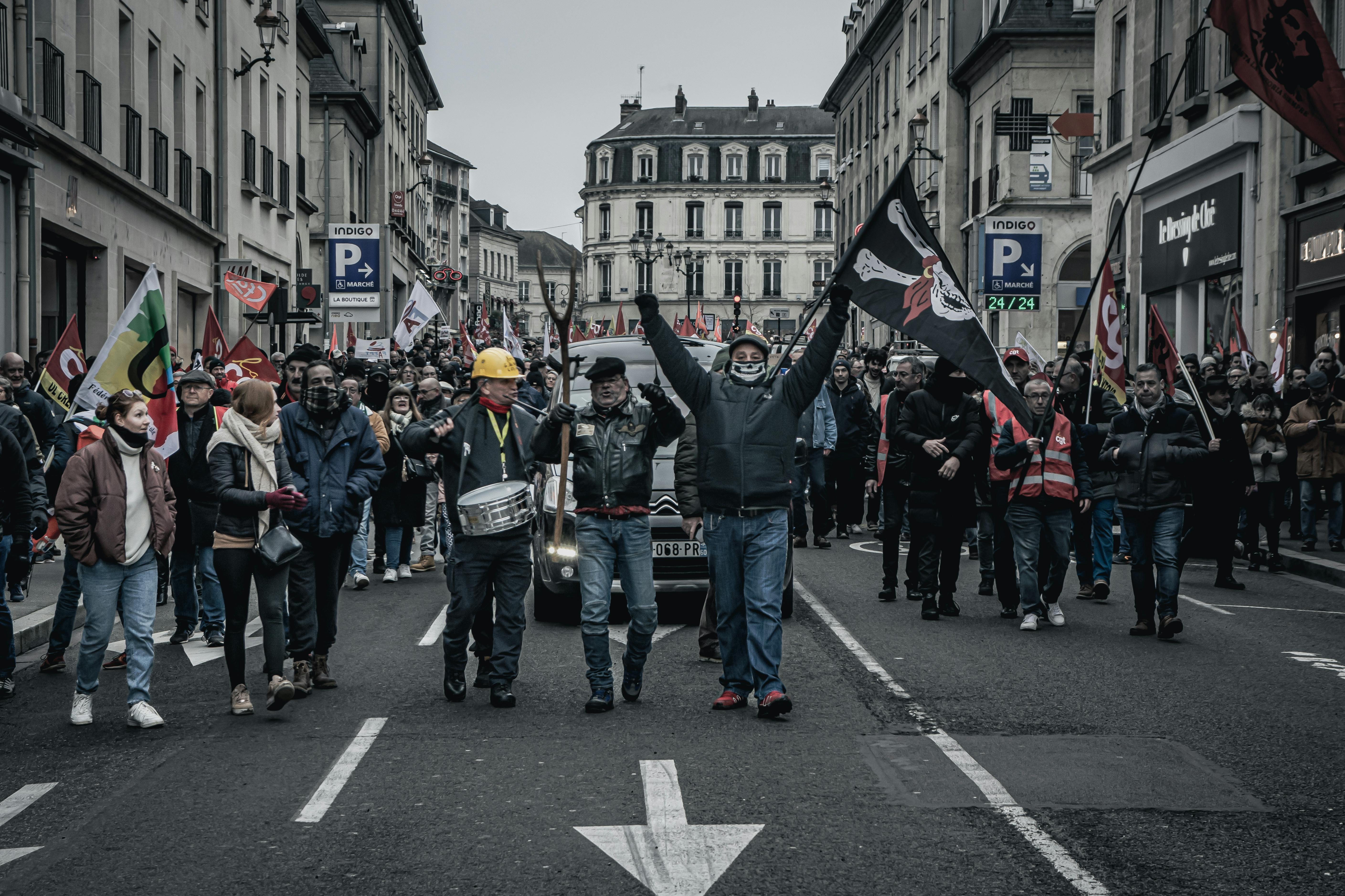 Protesters Walking Together in the Street · Free Stock Photo
