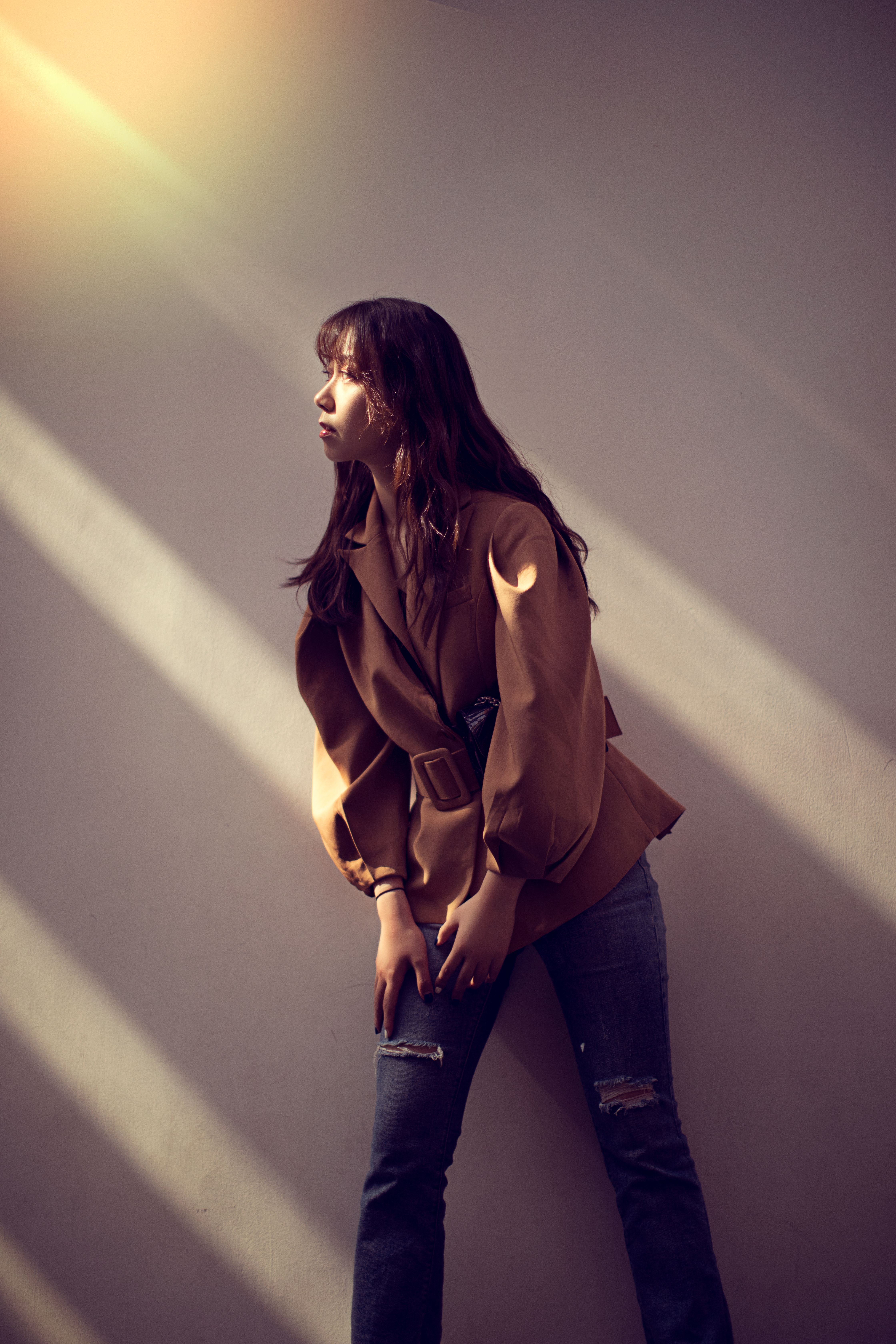 Elegant Woman in Shadow Looking Away · Free Stock Photo
