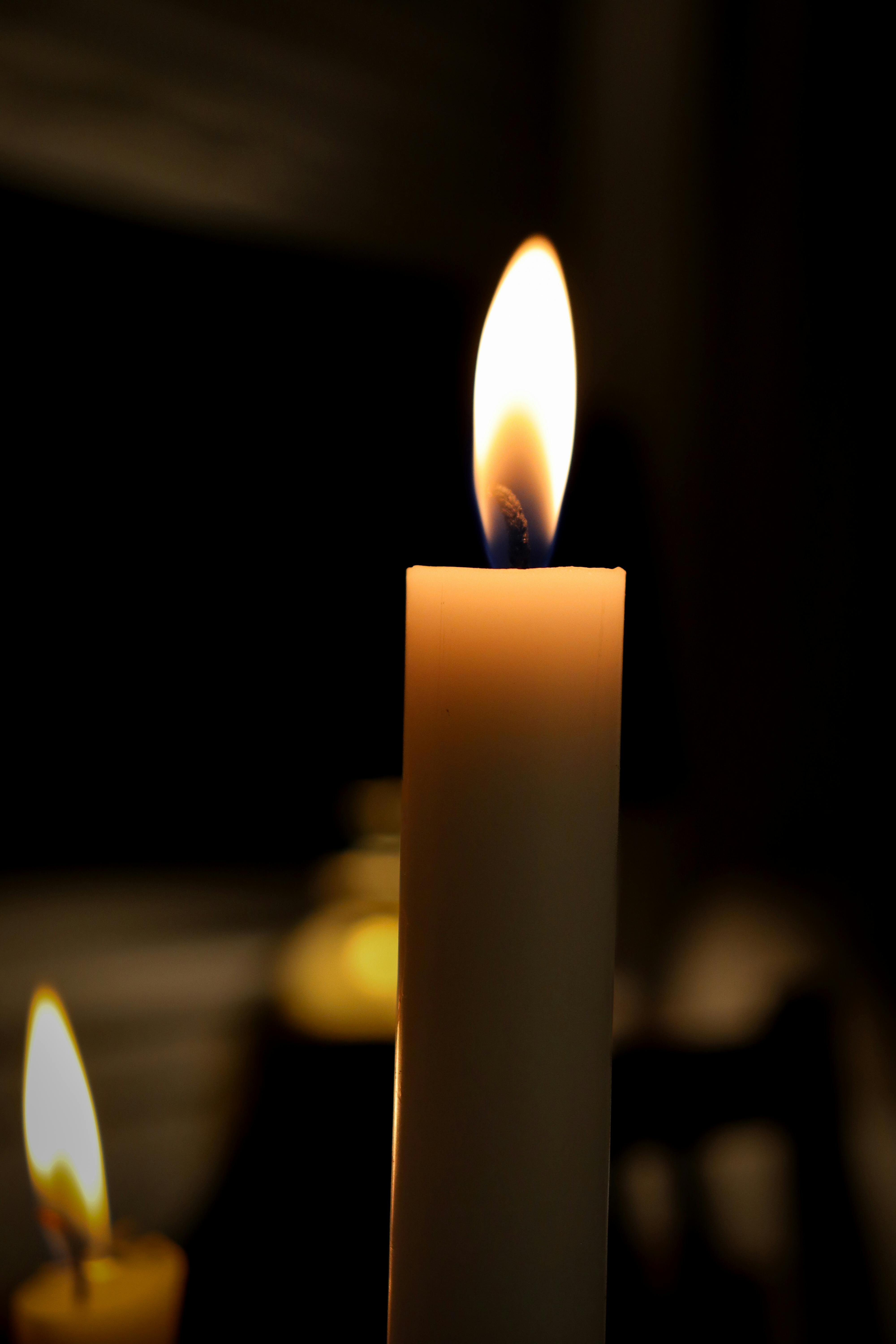 Lighted Candle in Close Up Shot · Free Stock Photo