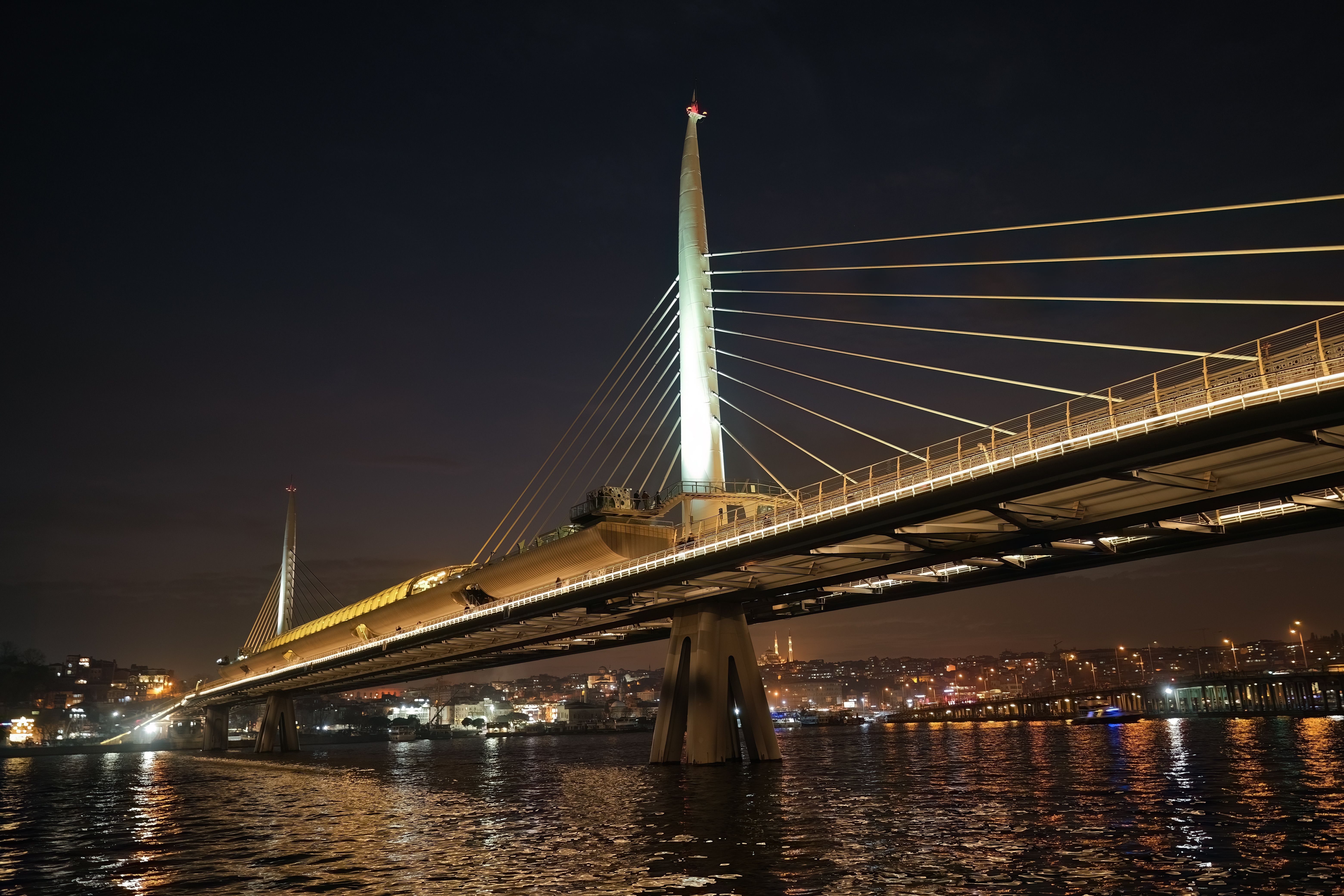 Fireworks over Bridge at Night · Free Stock Photo