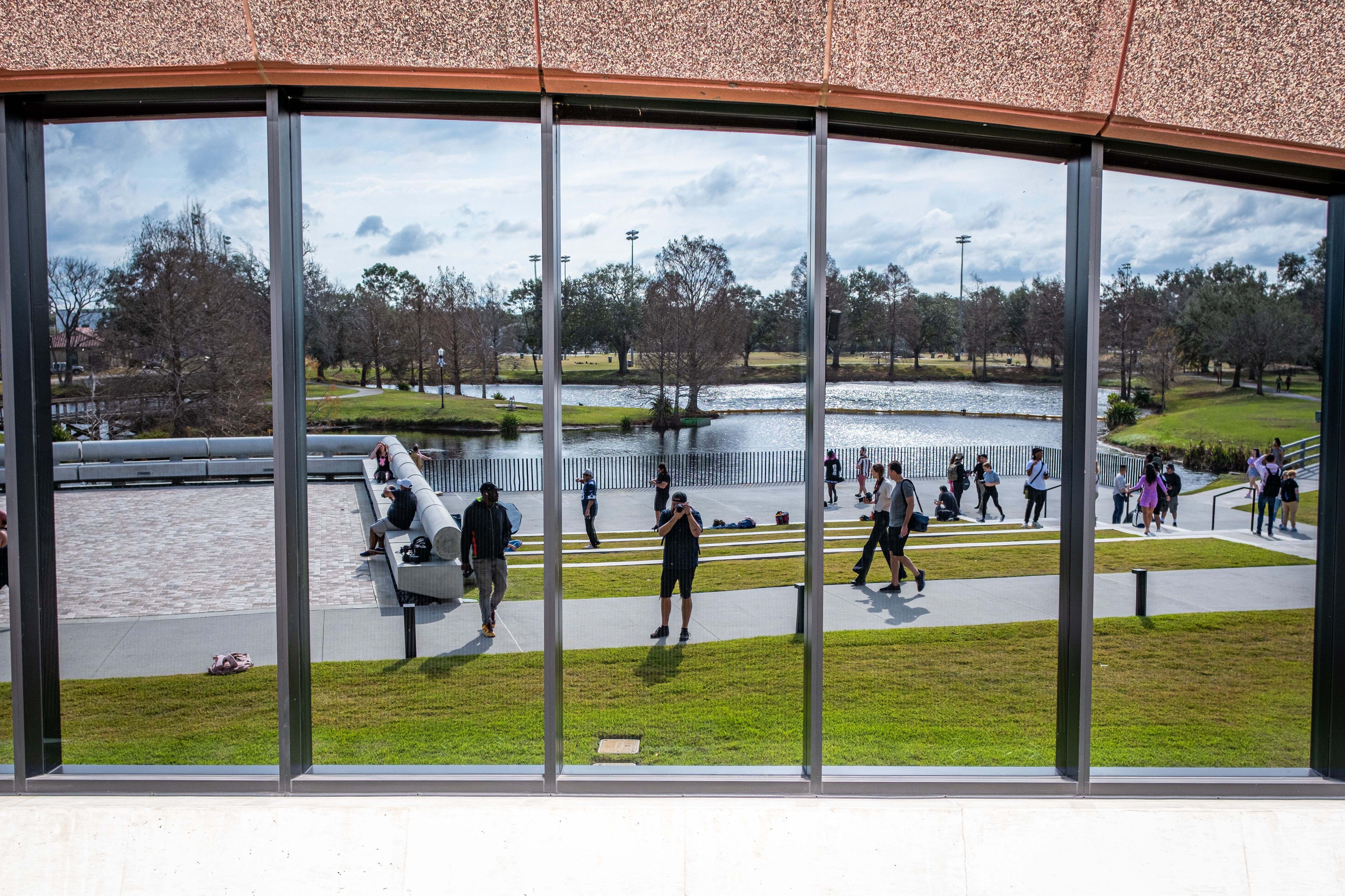 Park Reflecting in Window Pane · Free Stock Photo