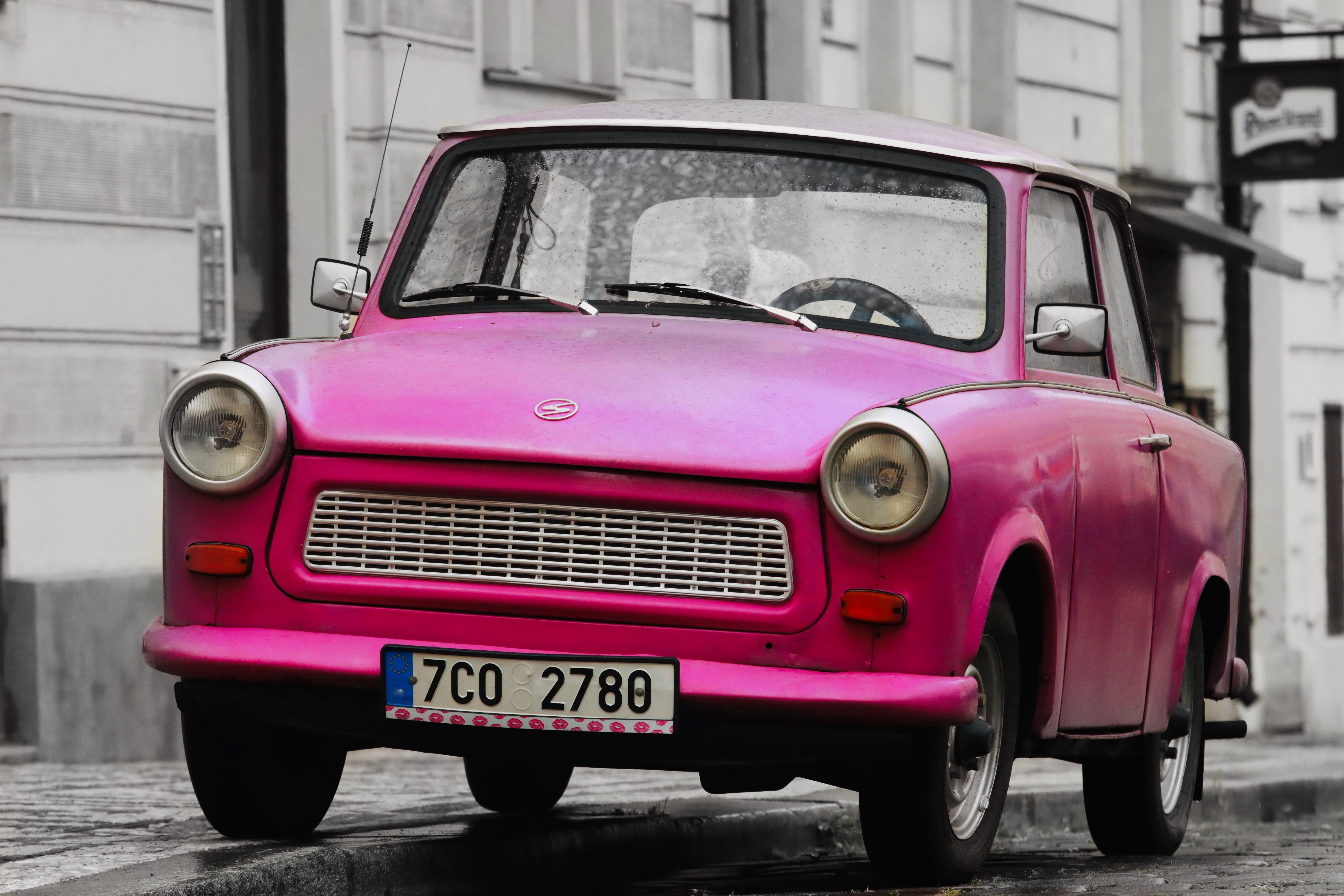 A Parked Pink Car · Free Stock Photo
