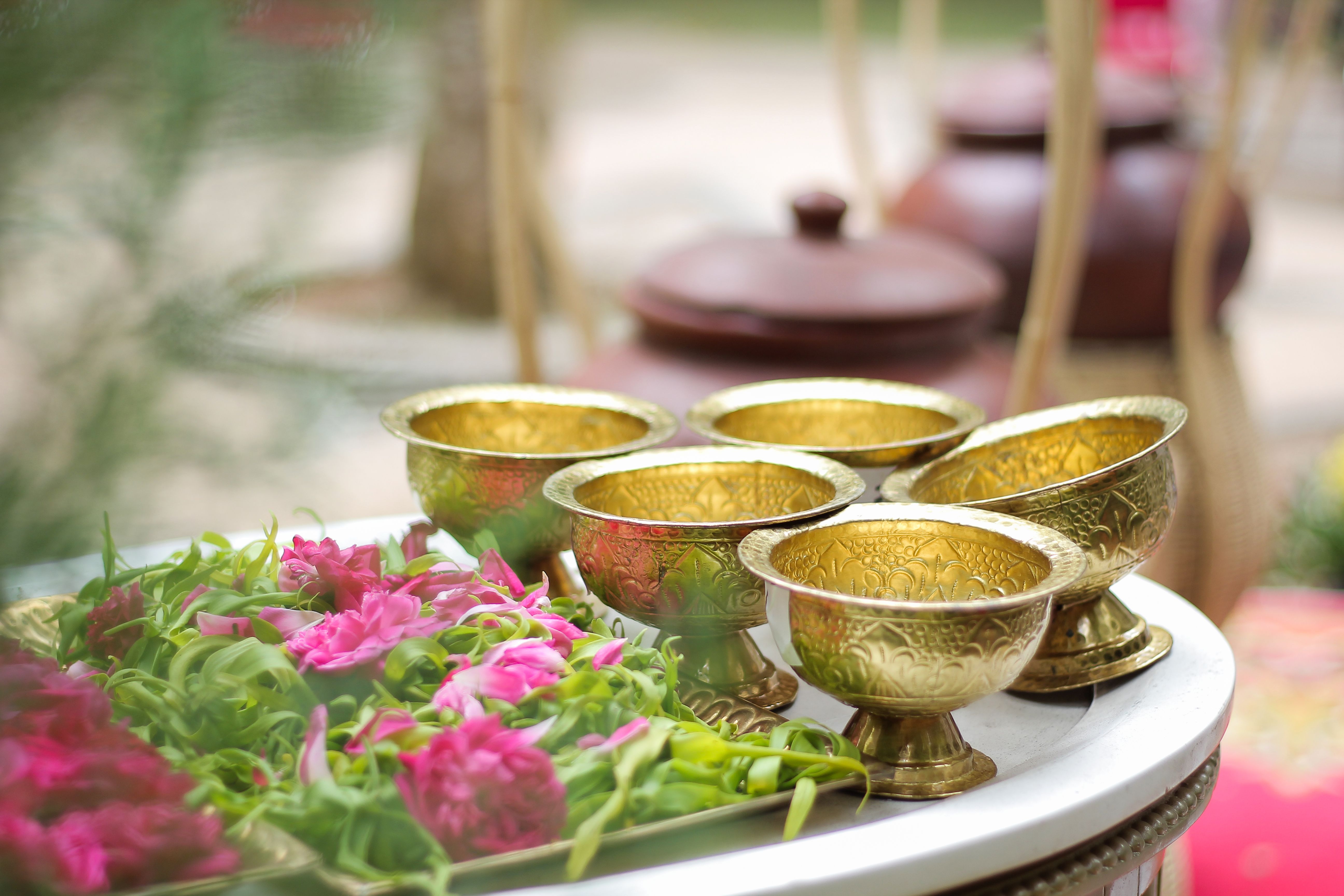 Photo of Indian Flowers and Bowls · Free Stock Photo