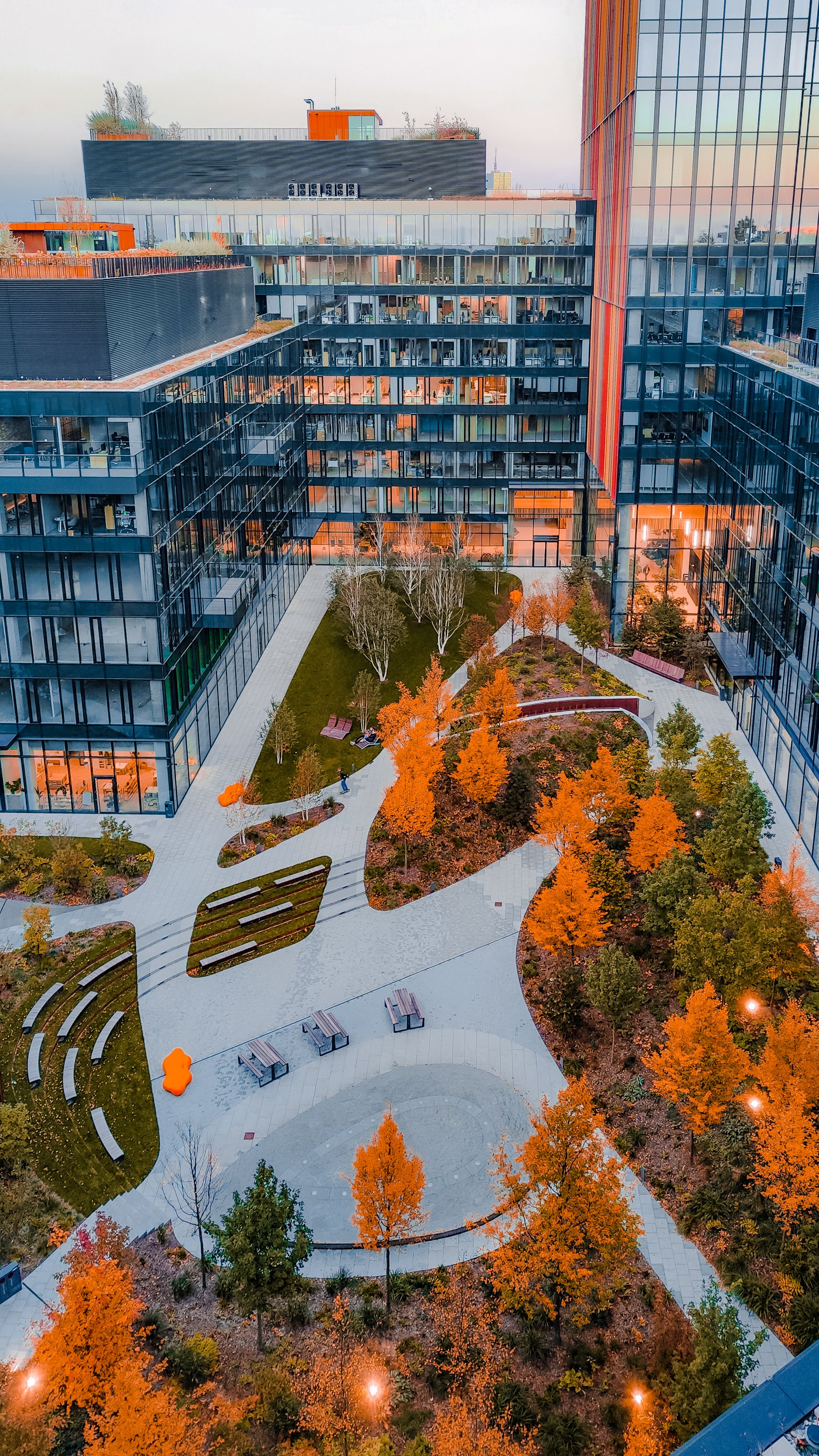 Modern Office Complex in Warsaw in Autumn · Free Stock Photo