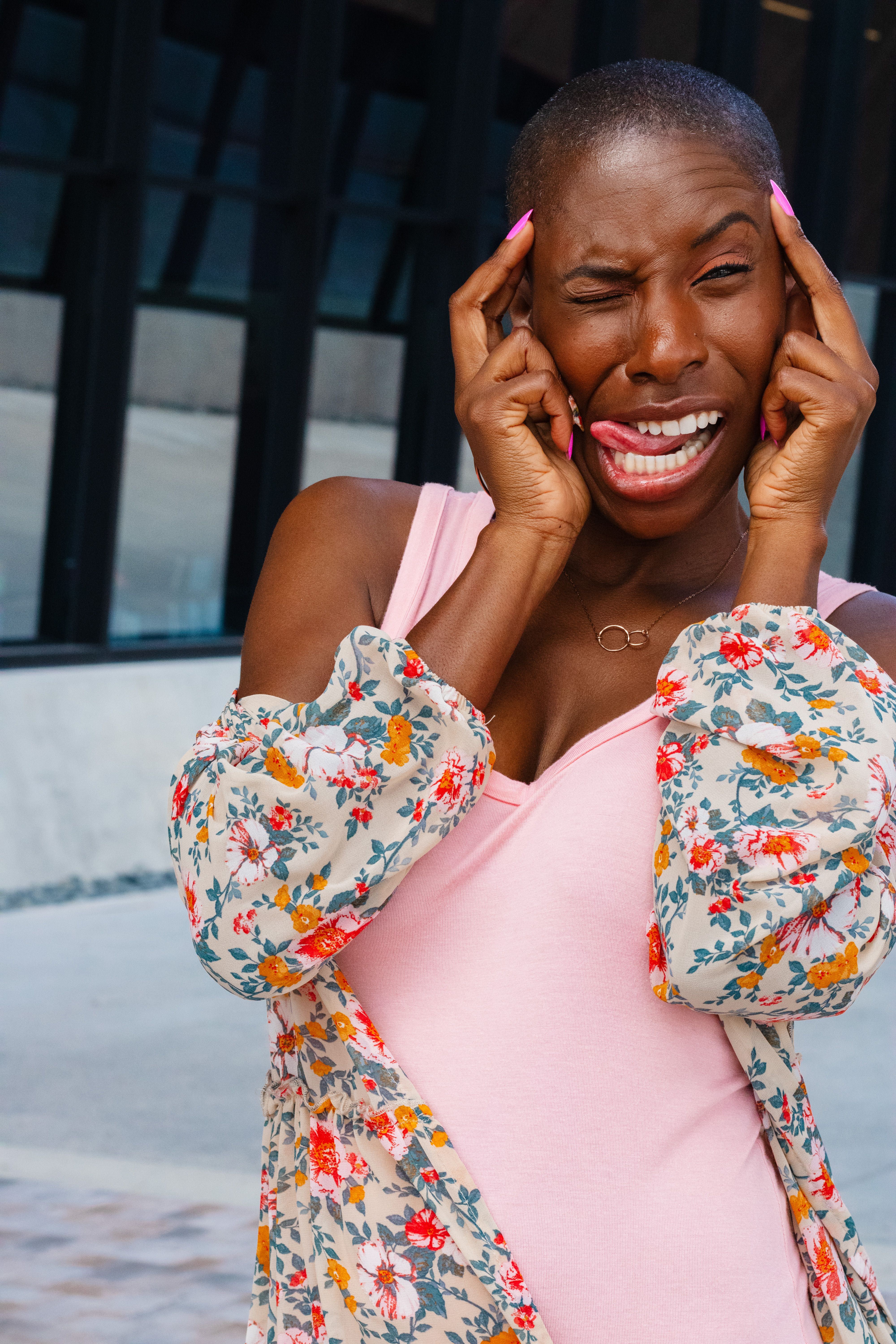 Portrait of Woman with Hands on Face · Free Stock Photo