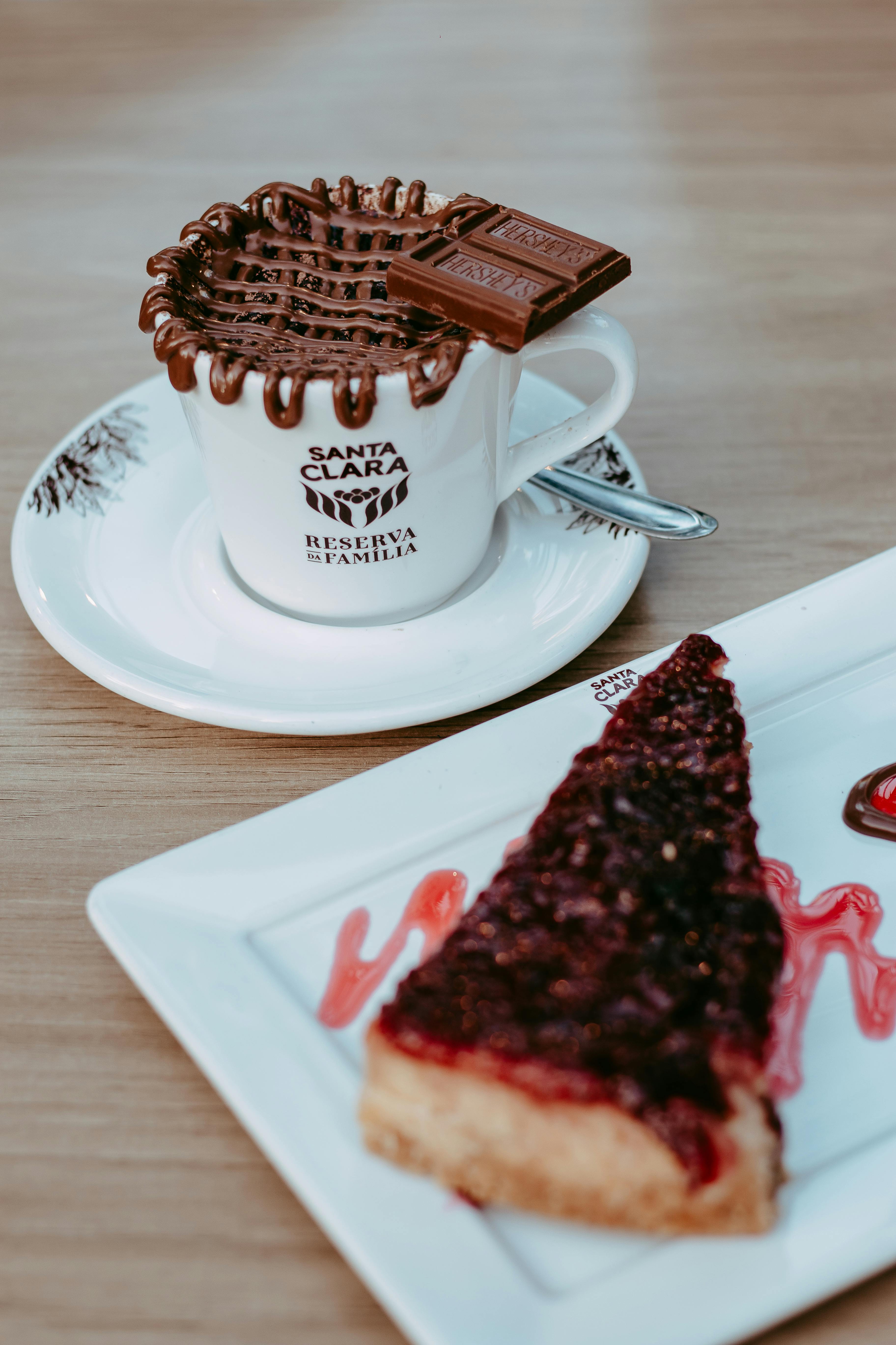 Coffee and Pie on Cafe Table · Free Stock Photo