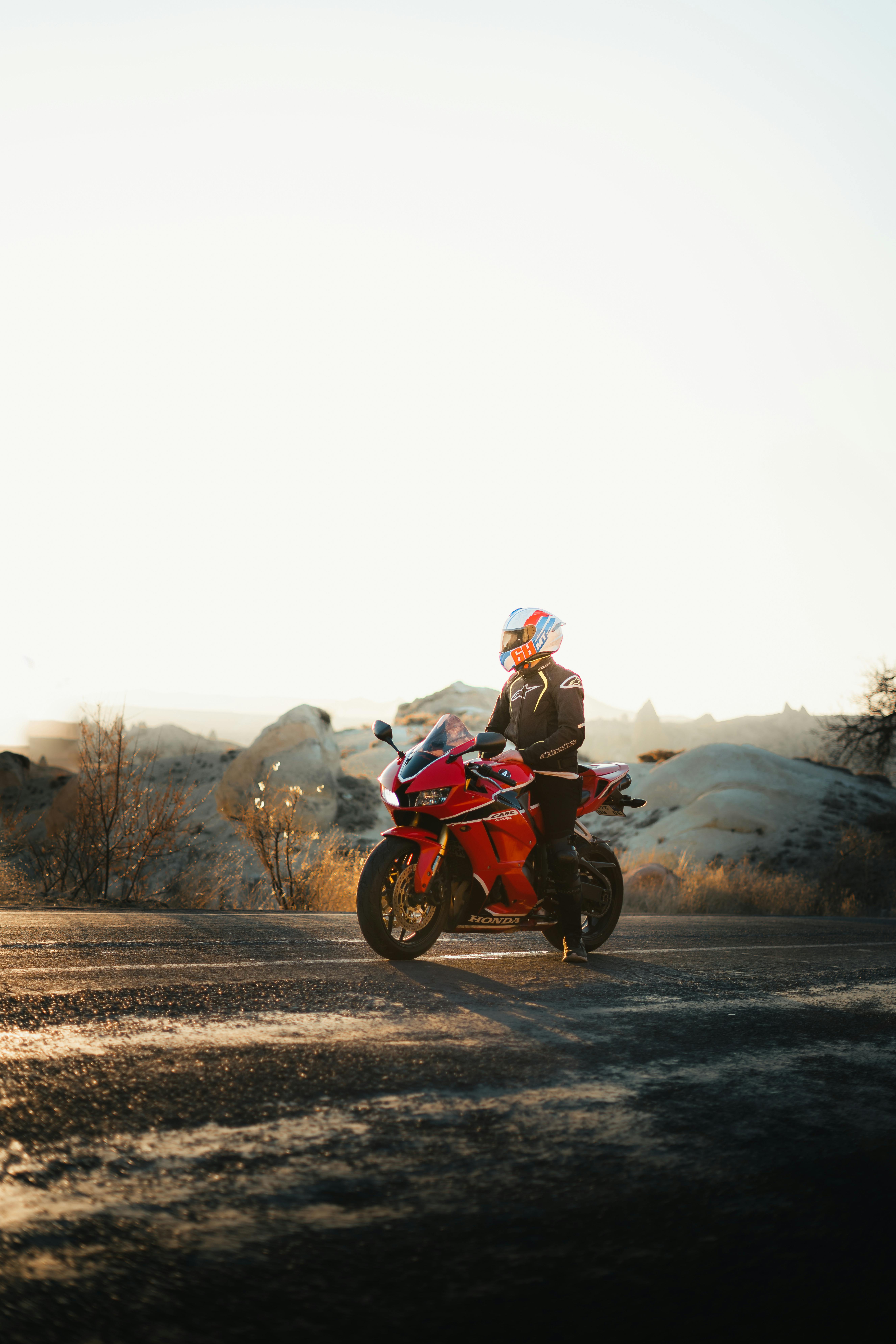 Man on a Red Motorcycle · Free Stock Photo