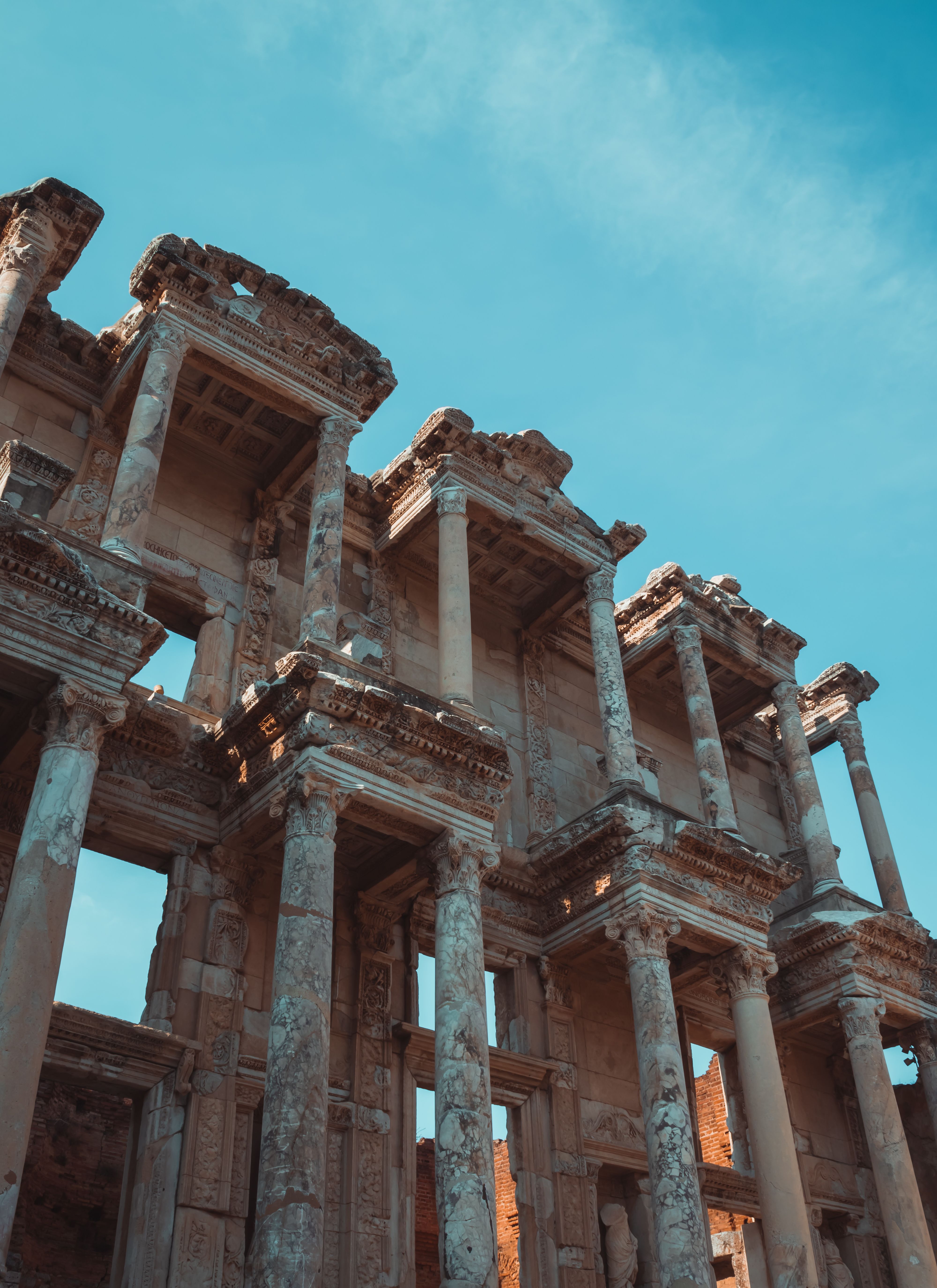 Low Angle Shot of the Library of Celsus in Ephesus, Anatolia, located ...