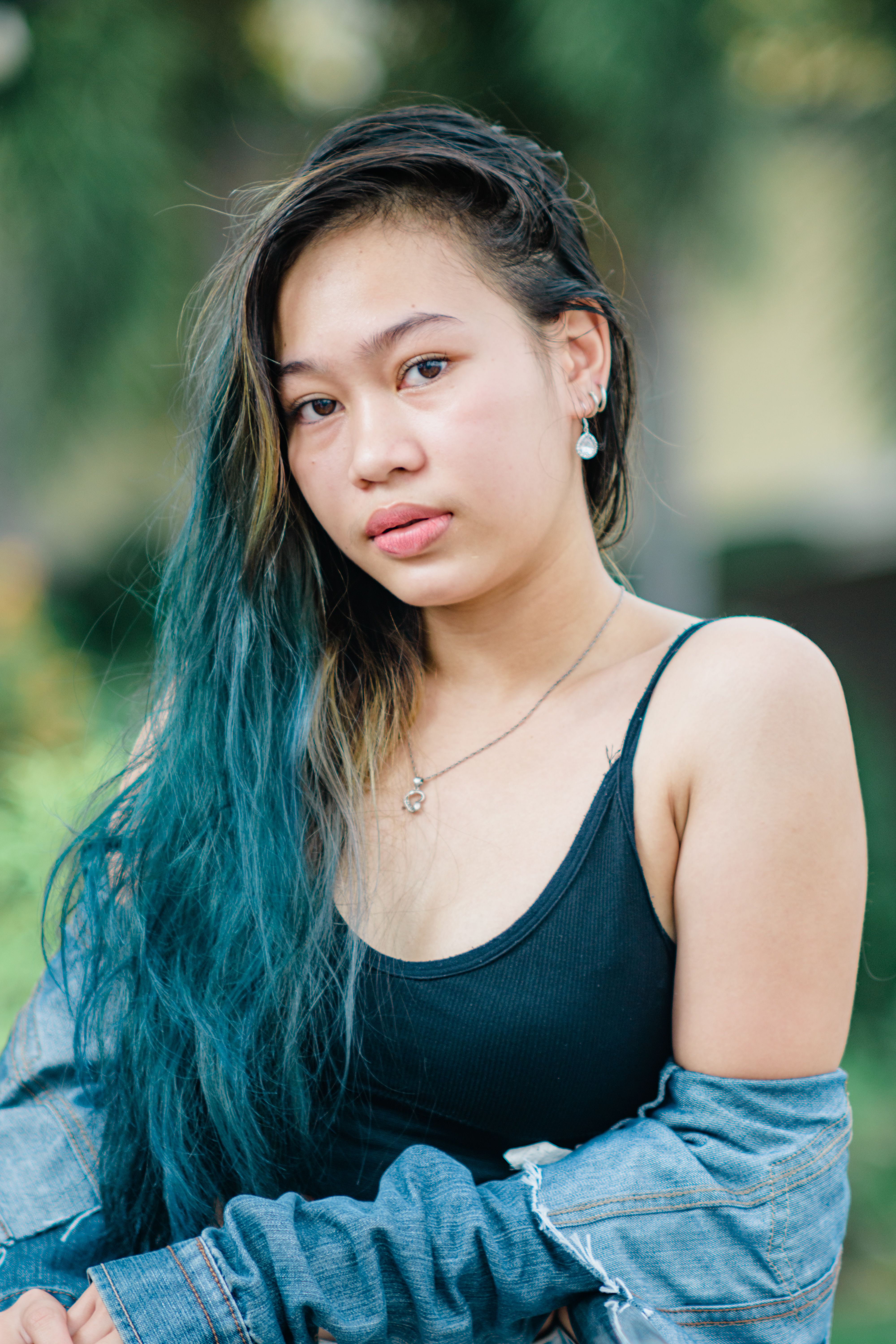 Girl in Black Tank Top and Jeans Jacket · Free Stock Photo
