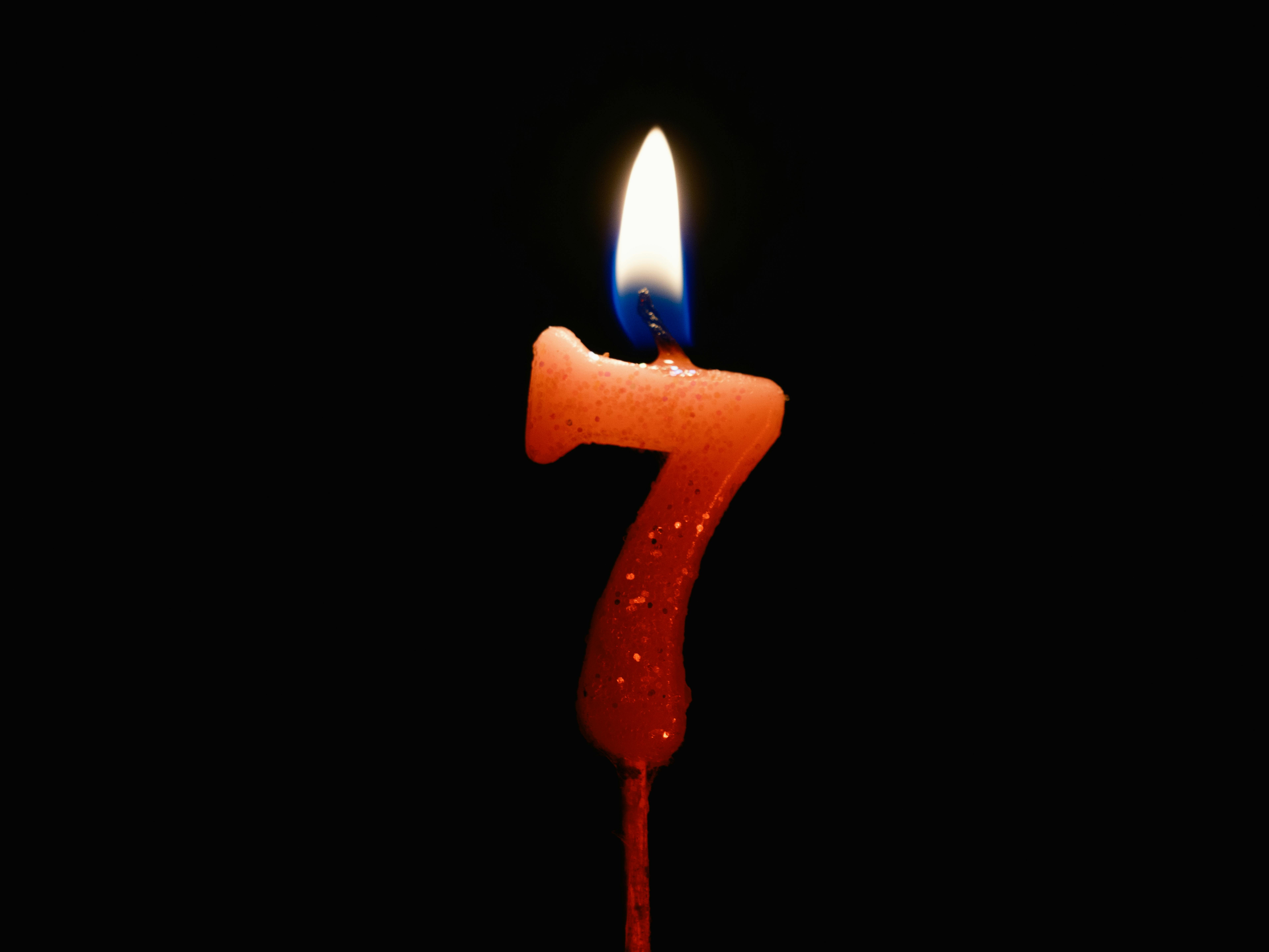 Photograph of a Lit Seven Candle · Free Stock Photo