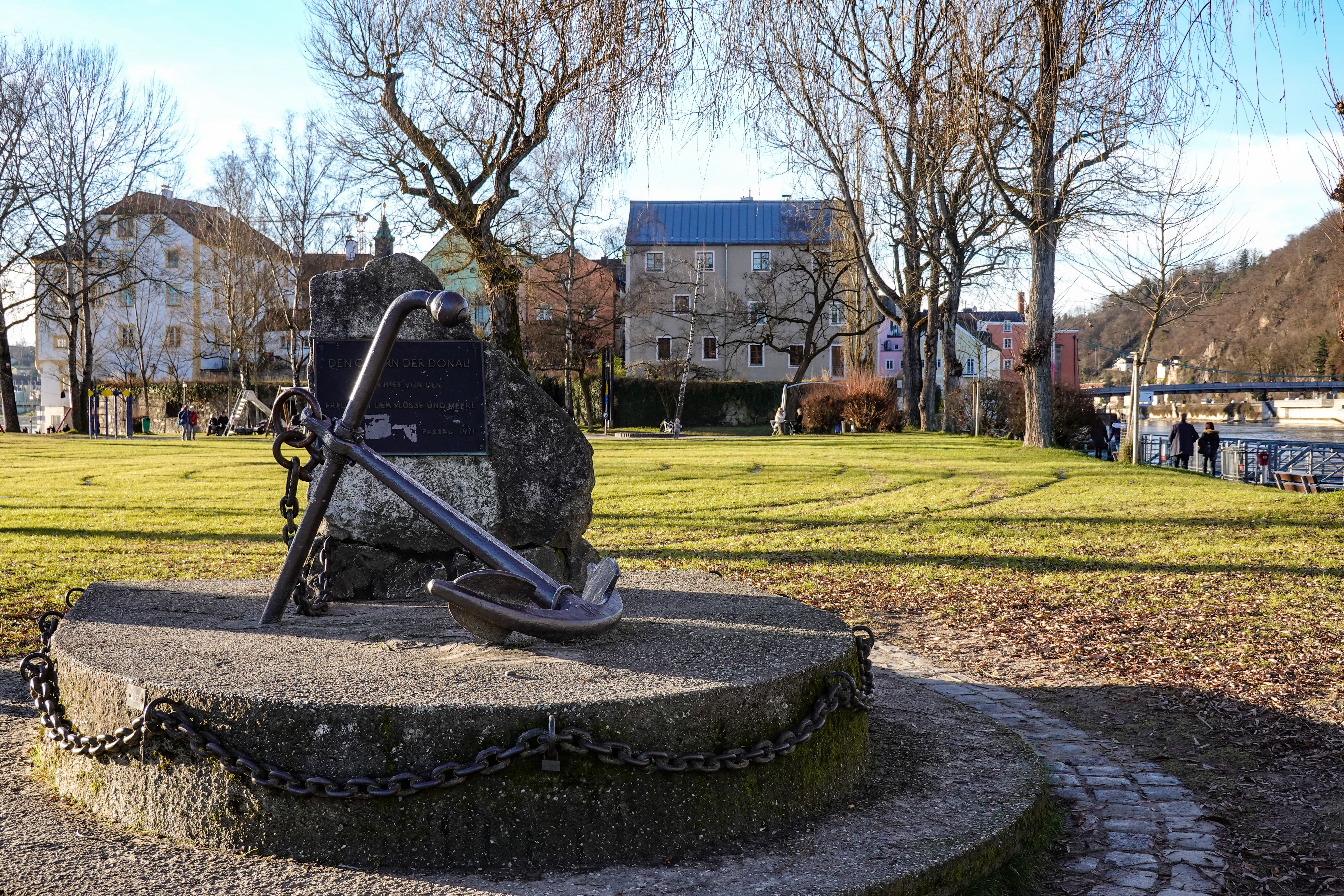 A Statue with an Anchor in a Park · Free Stock Photo