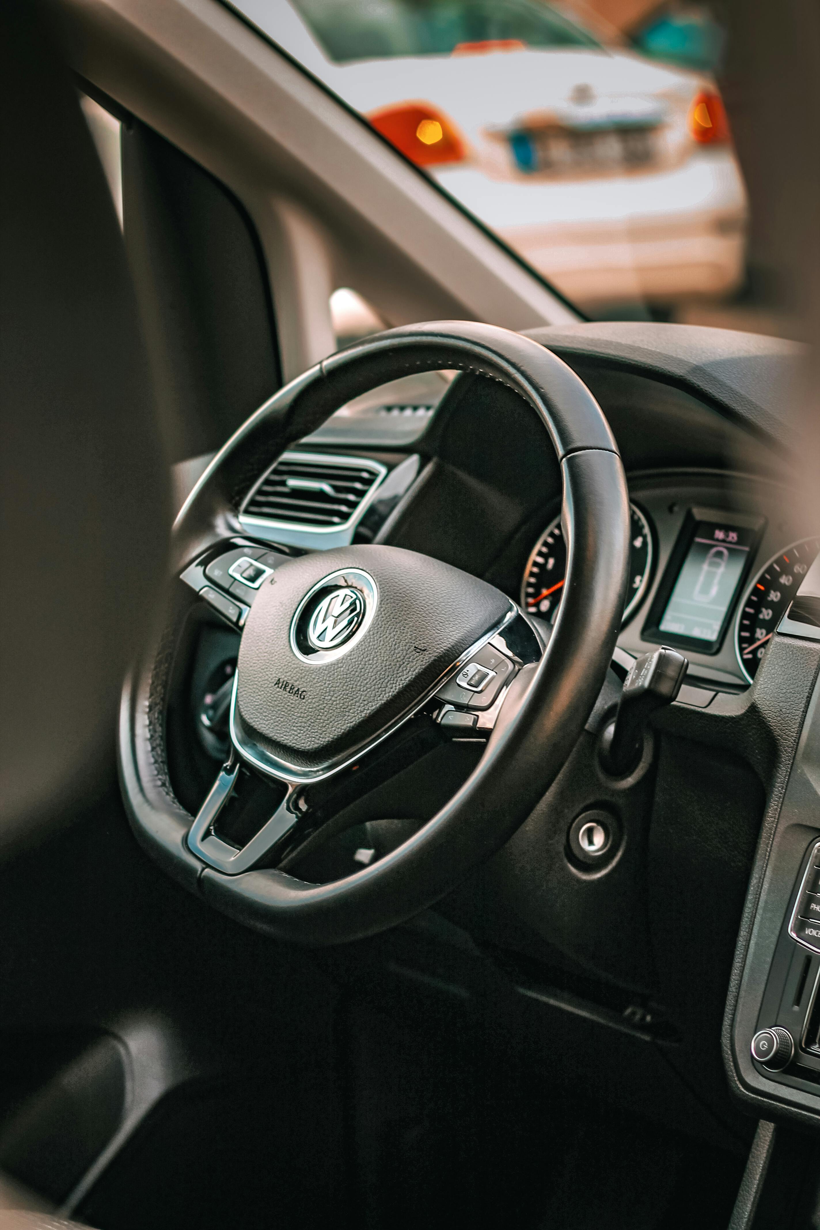 Black Steering Wheel of Volkswagen Car · Free Stock Photo