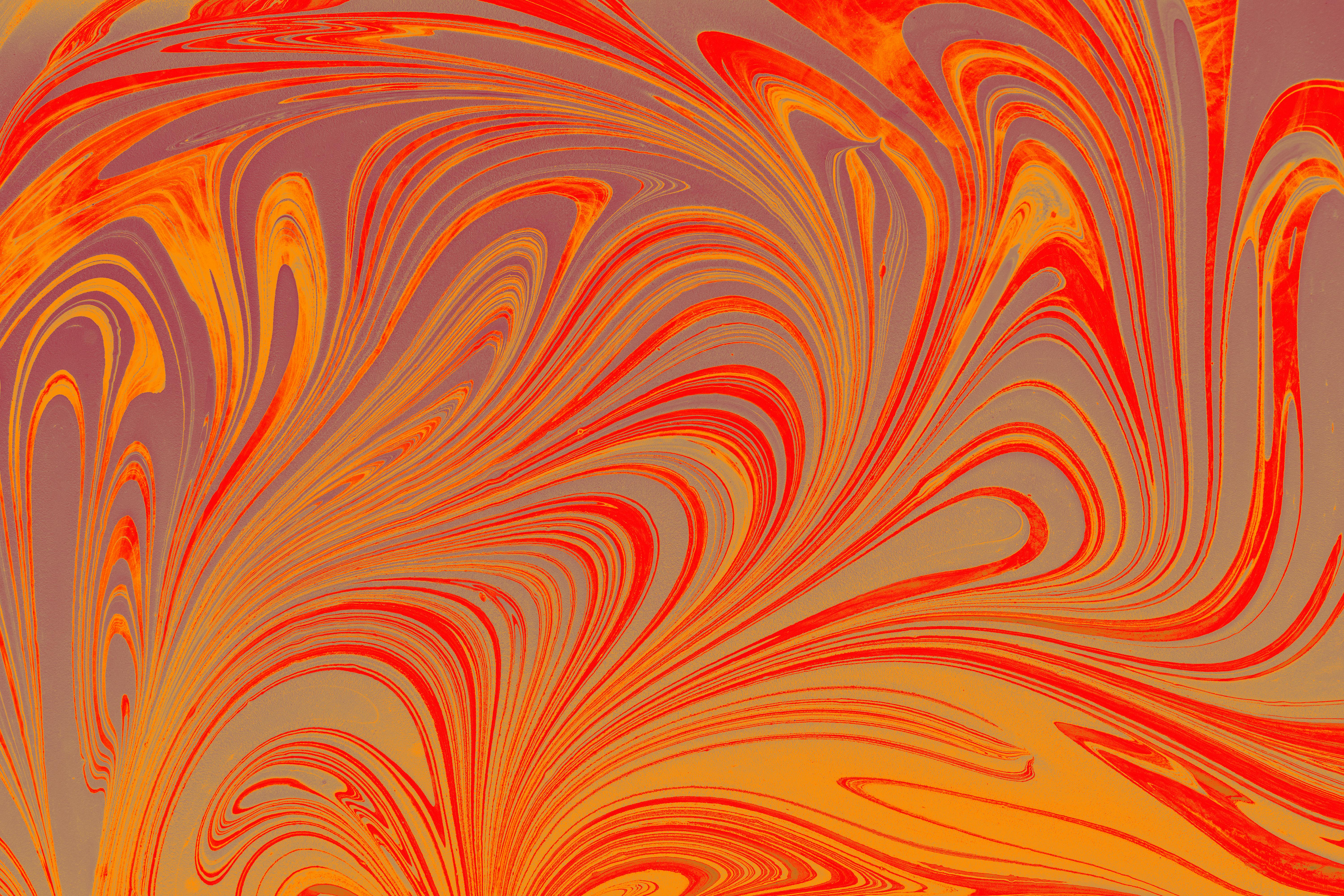 An abstract painting with orange and red swirls · Free Stock Photo