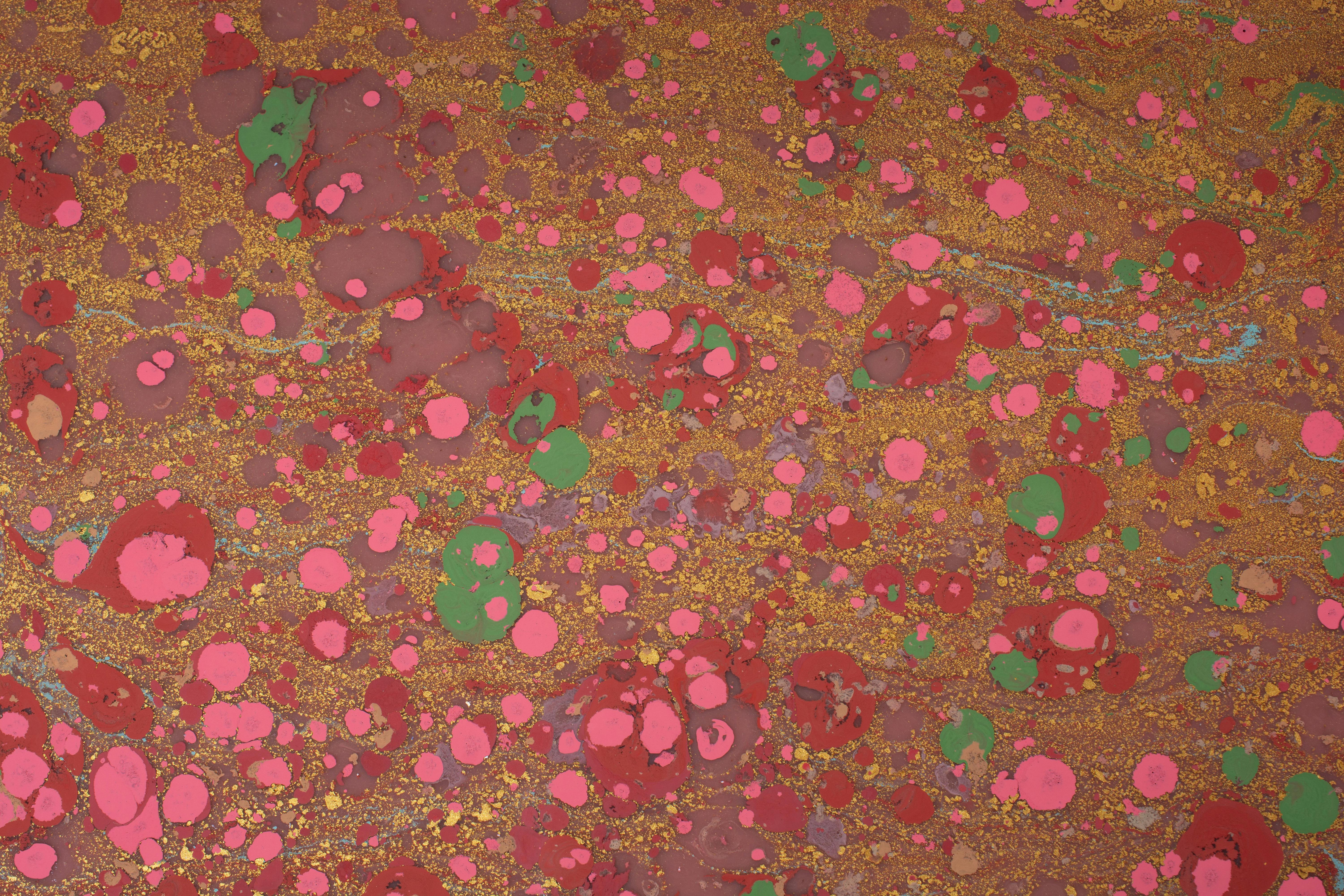 Red and Dots of Paint on Wall · Free Stock Photo