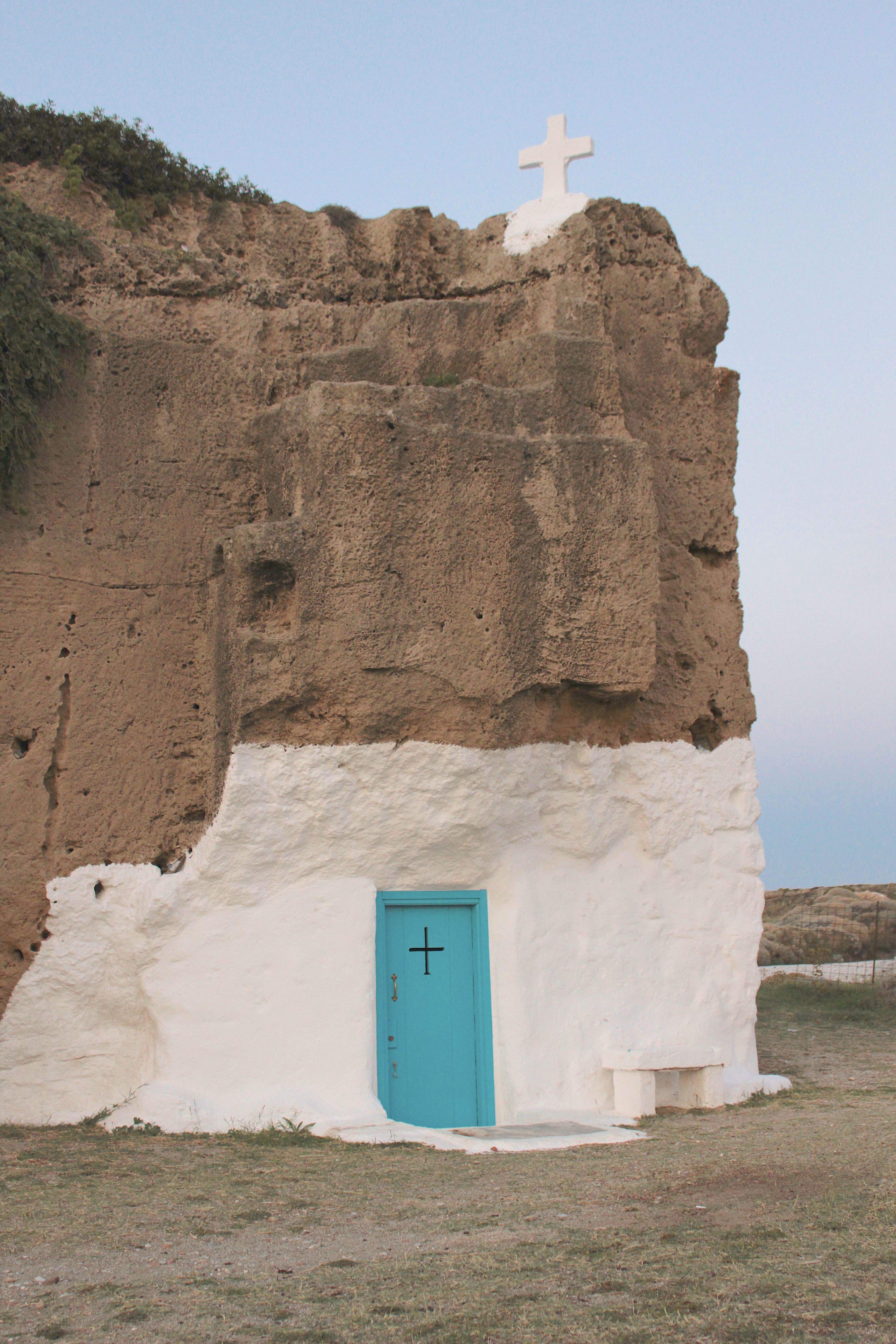 Door with Cross in Cliff · Free Stock Photo