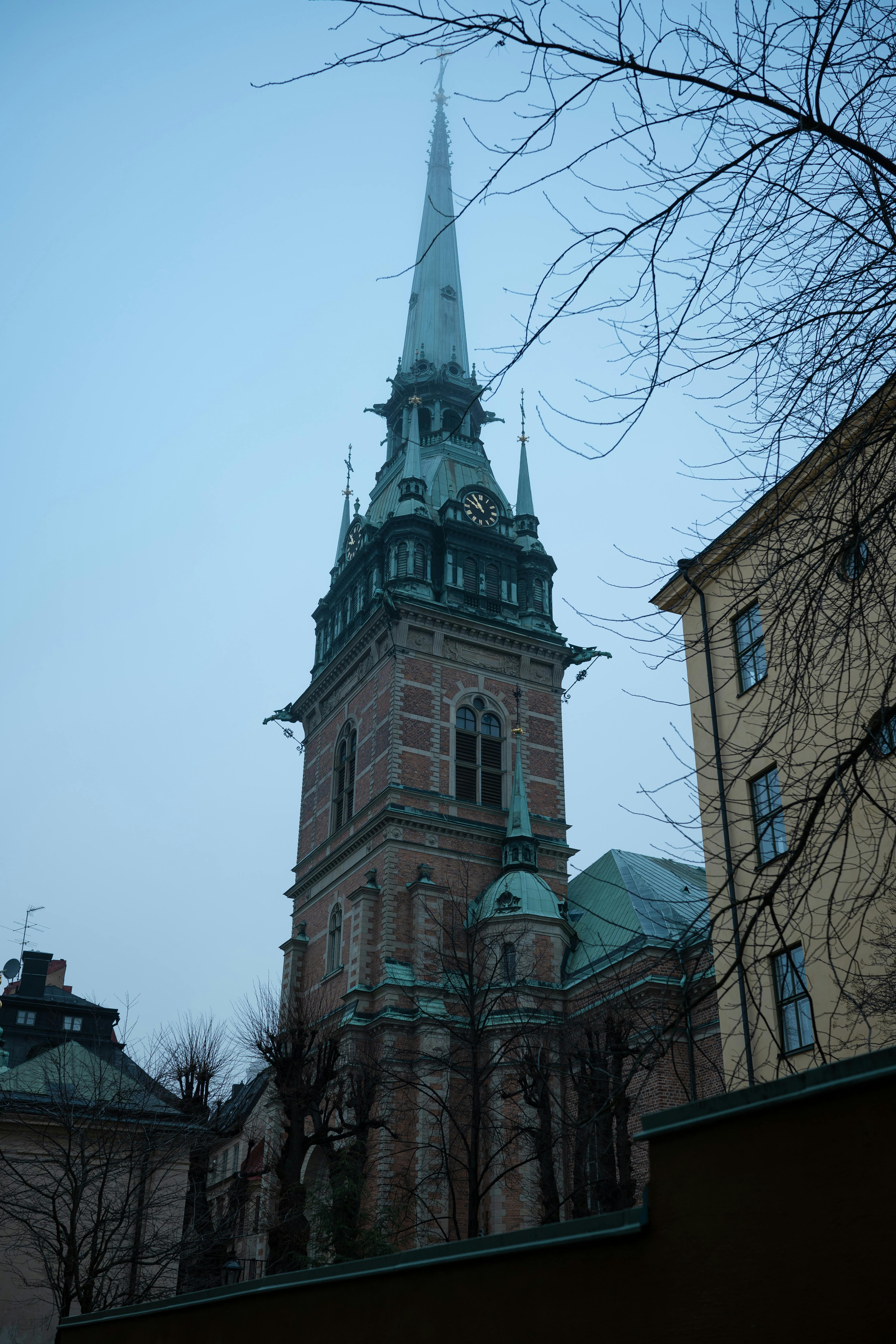 Church Building and Tower in Town · Free Stock Photo