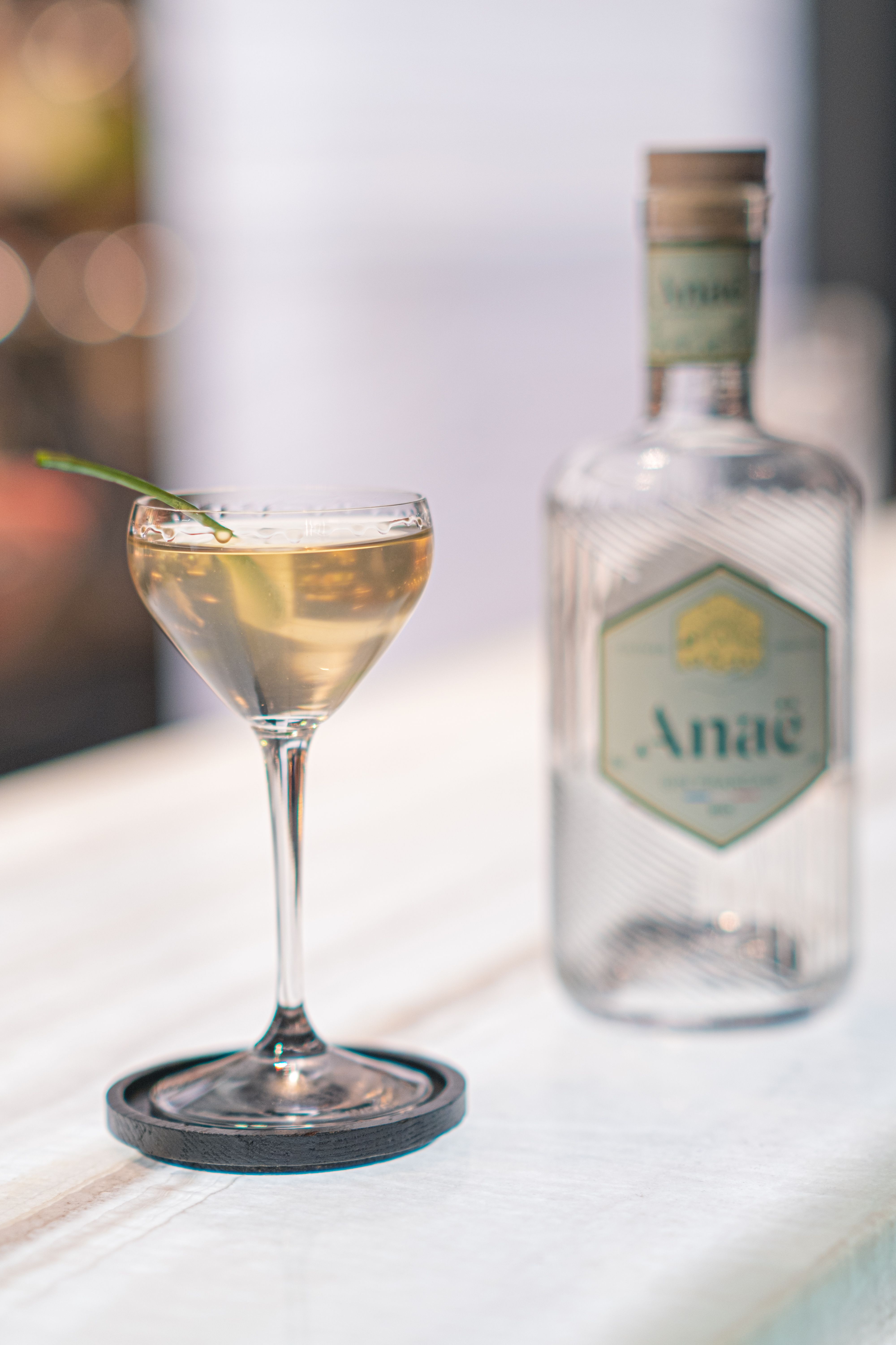 Gin Bottle and Glass with Cocktail with Tomato · Free Stock Photo