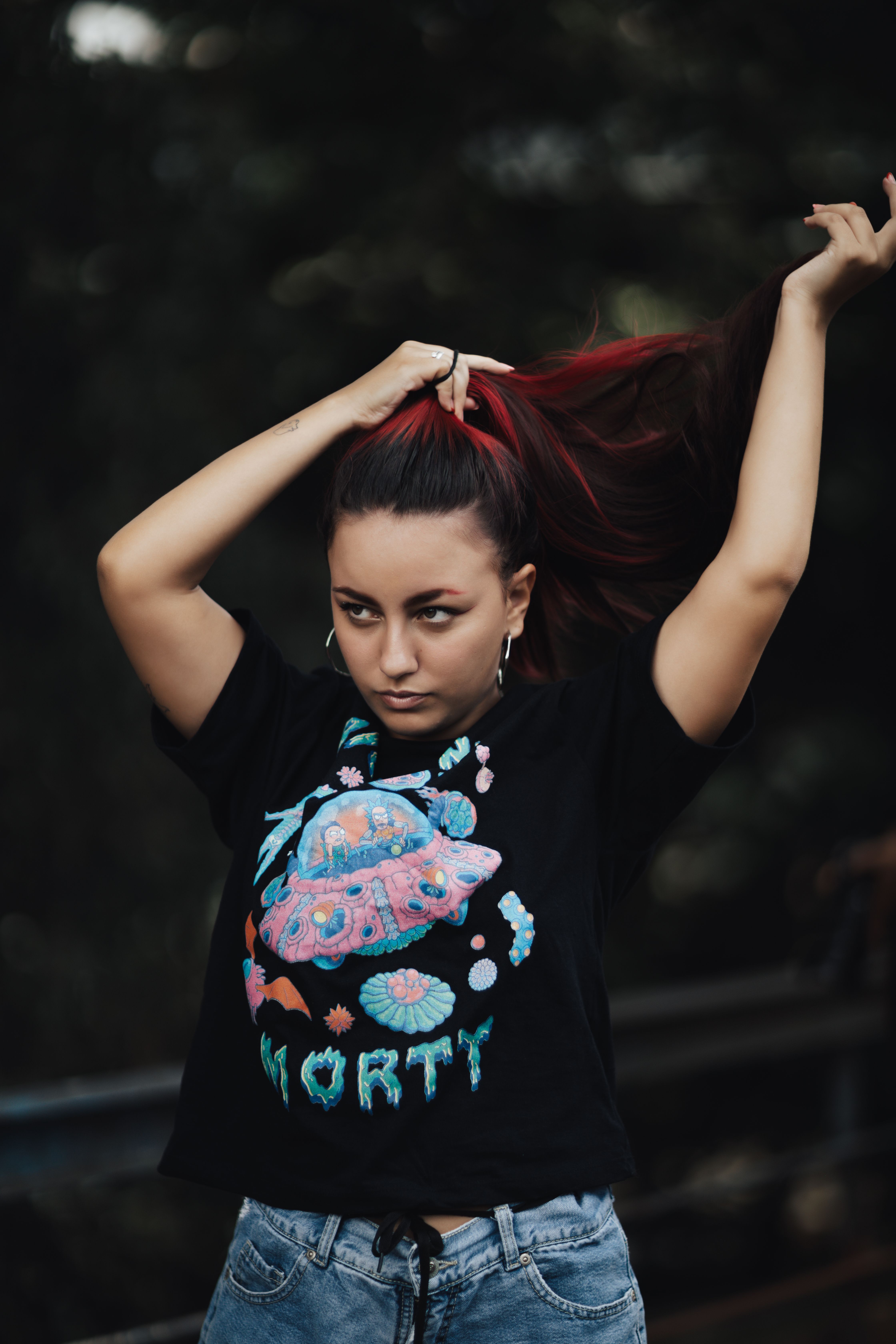 Woman Posing with Hands on Hair · Free Stock Photo