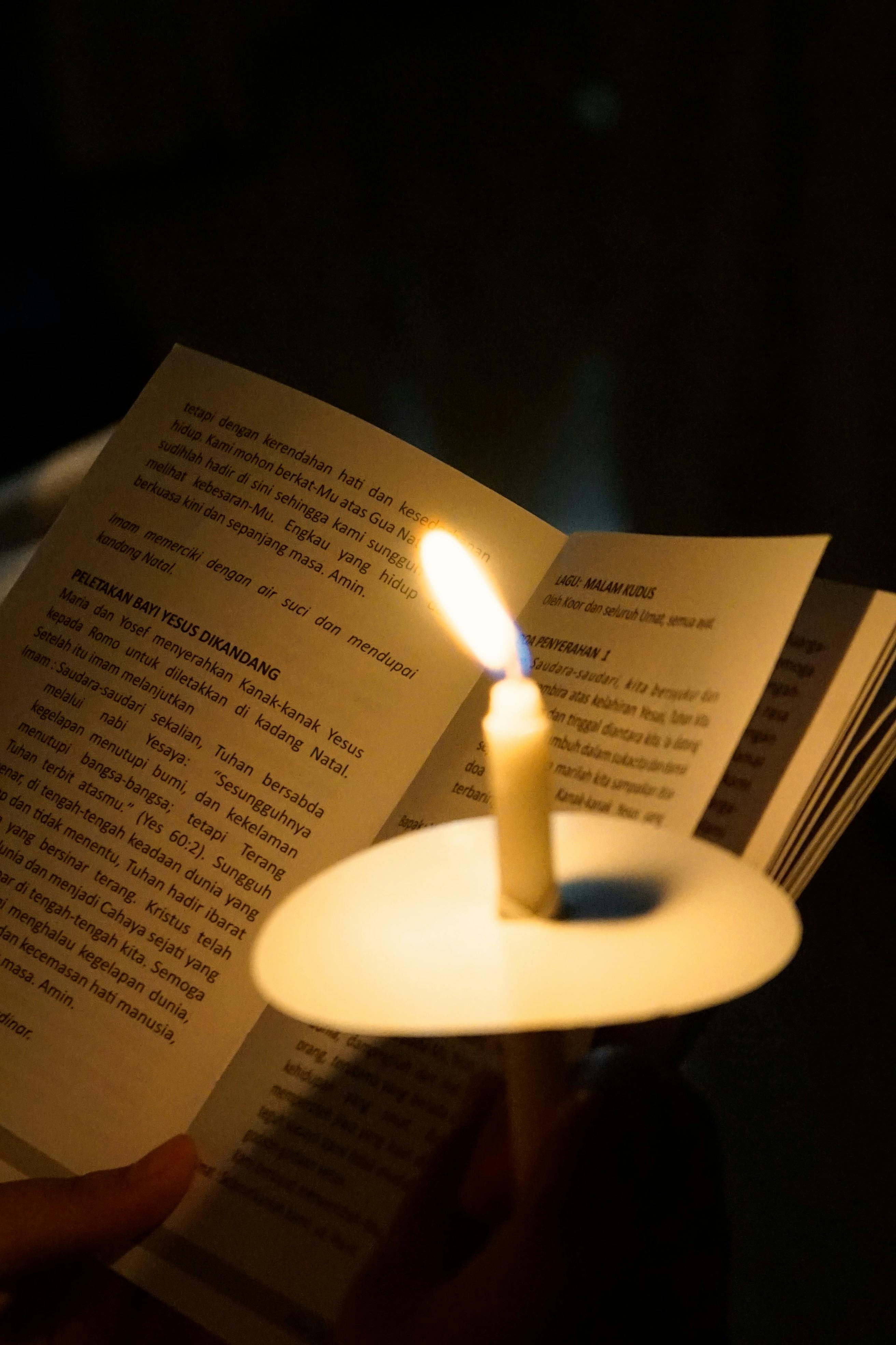 Open Book With String Lights · Free Stock Photo