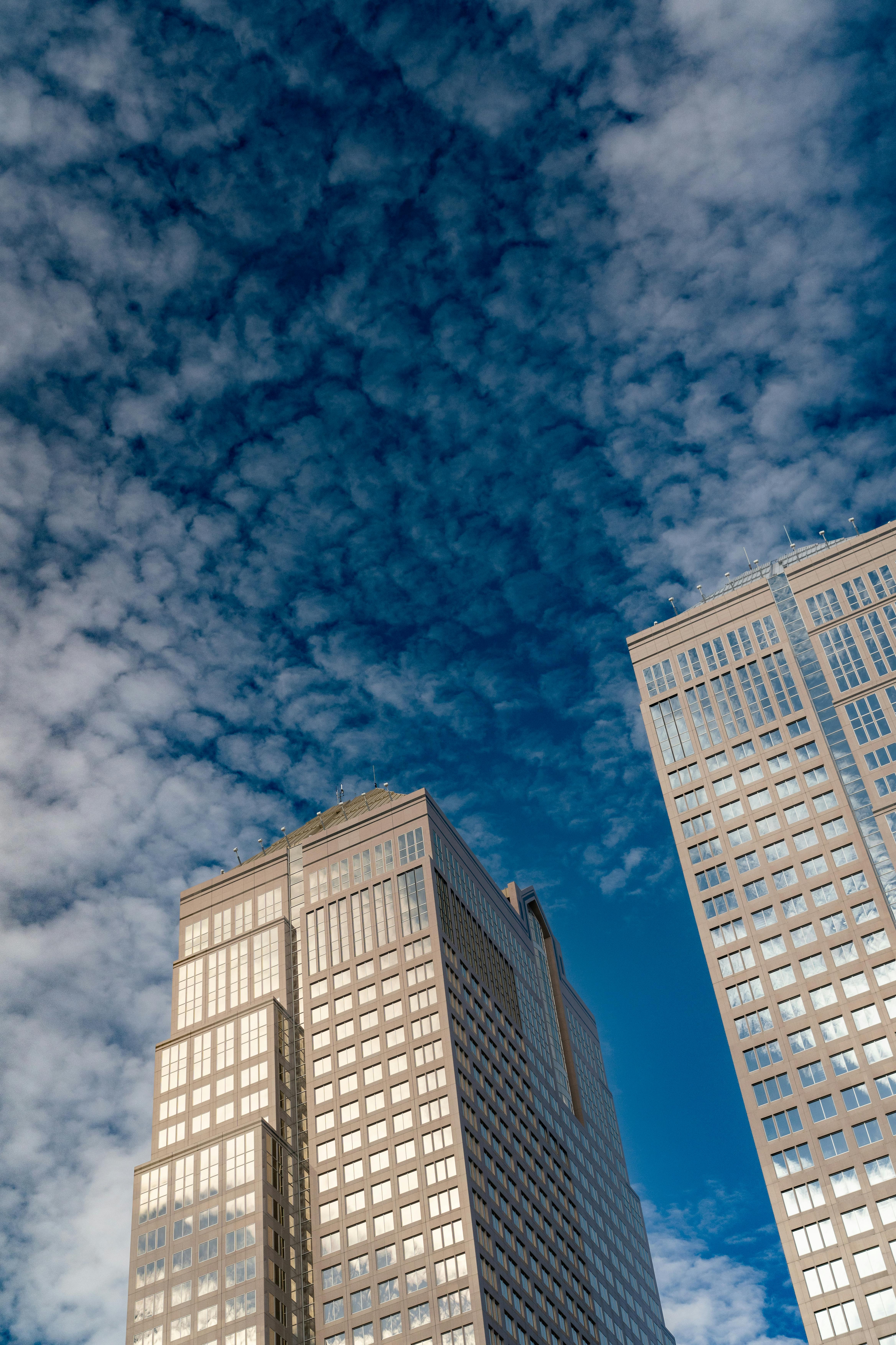 Back View of Man Looking Up at a Skyscraper · Free Stock Photo