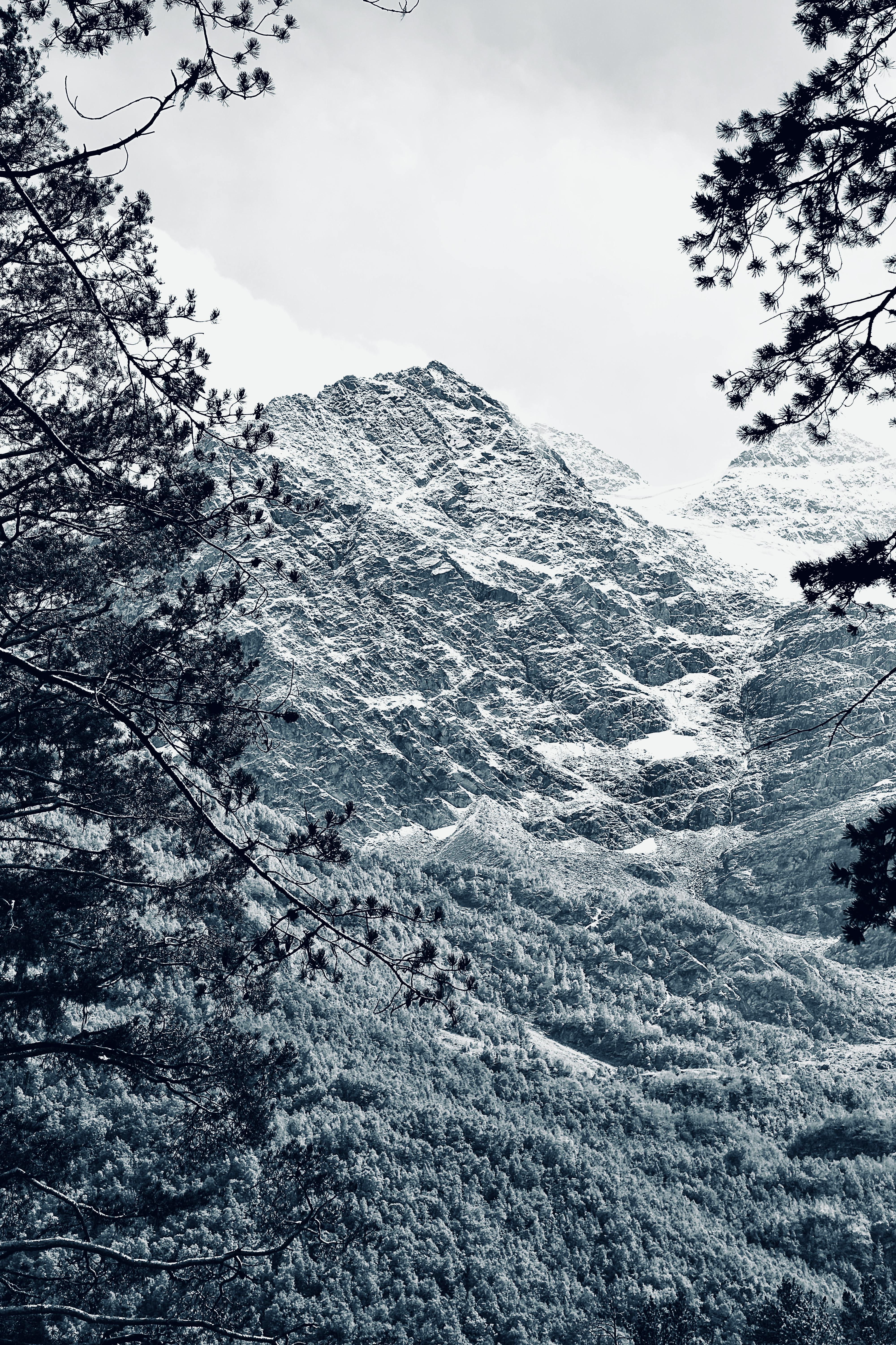 Landscape of a Snowy Rocky Mountain · Free Stock Photo