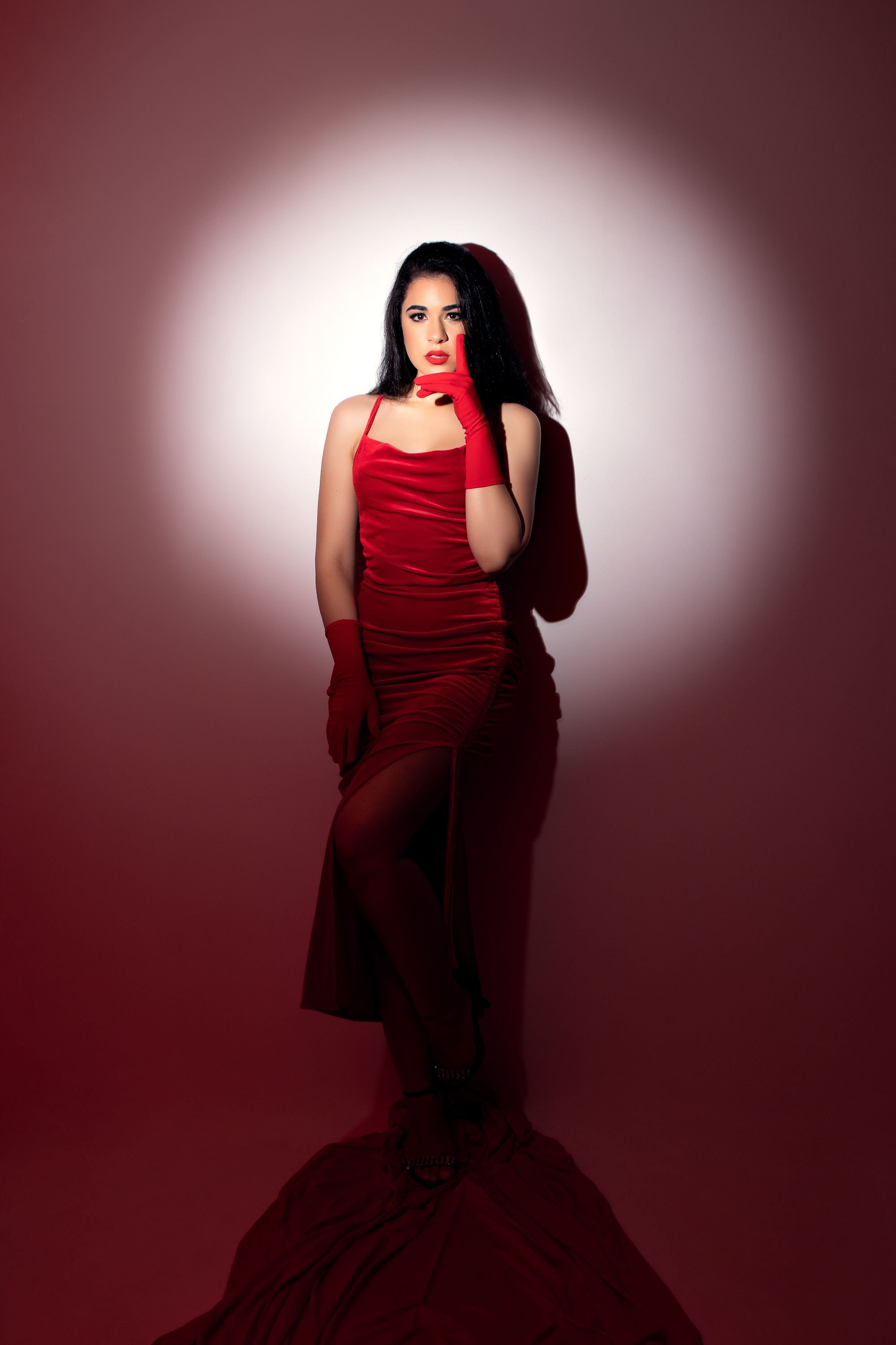 Model in Elegant Red Dress · Free Stock Photo