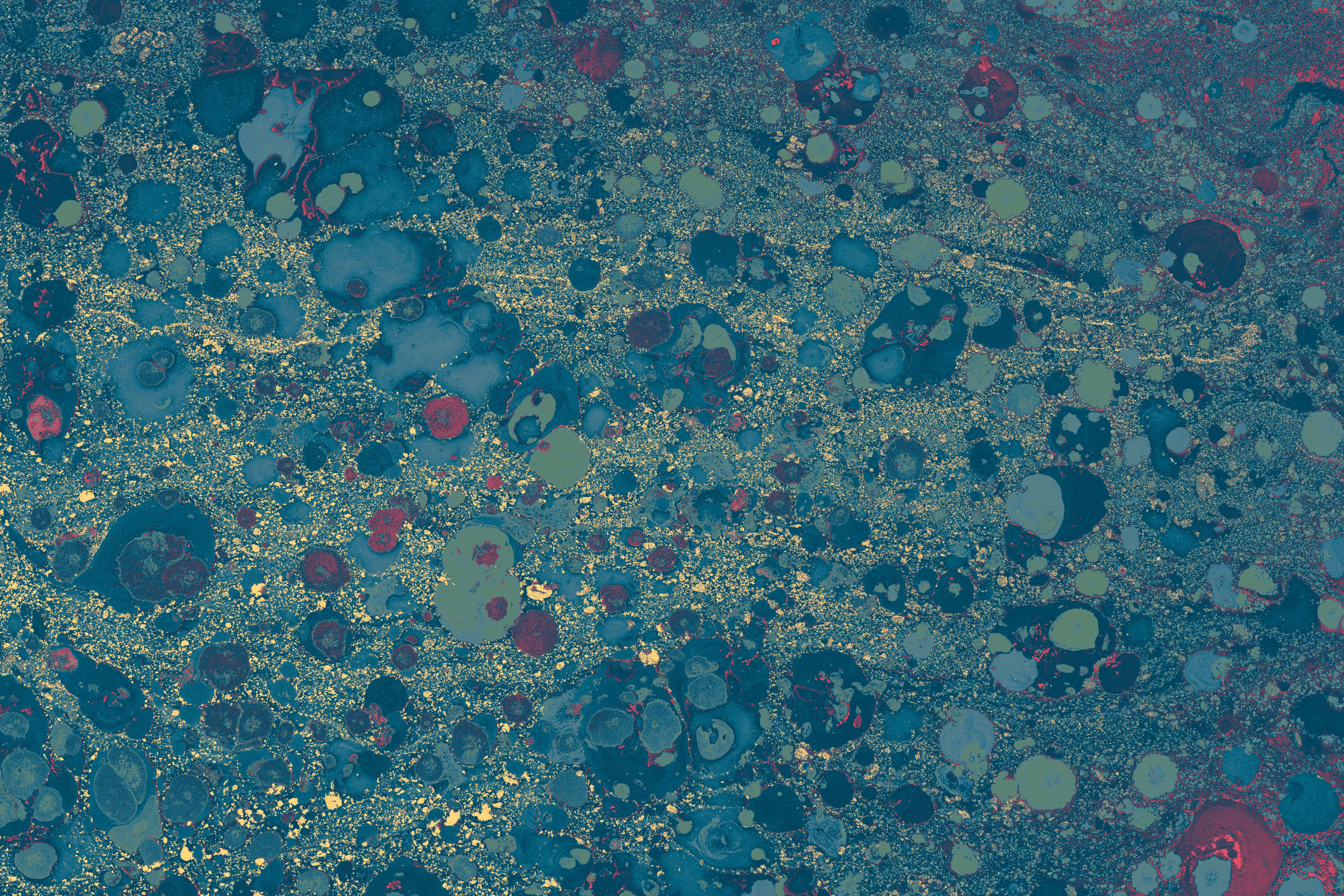 A colorful abstract painting with bubbles and bubbles · Free Stock Photo