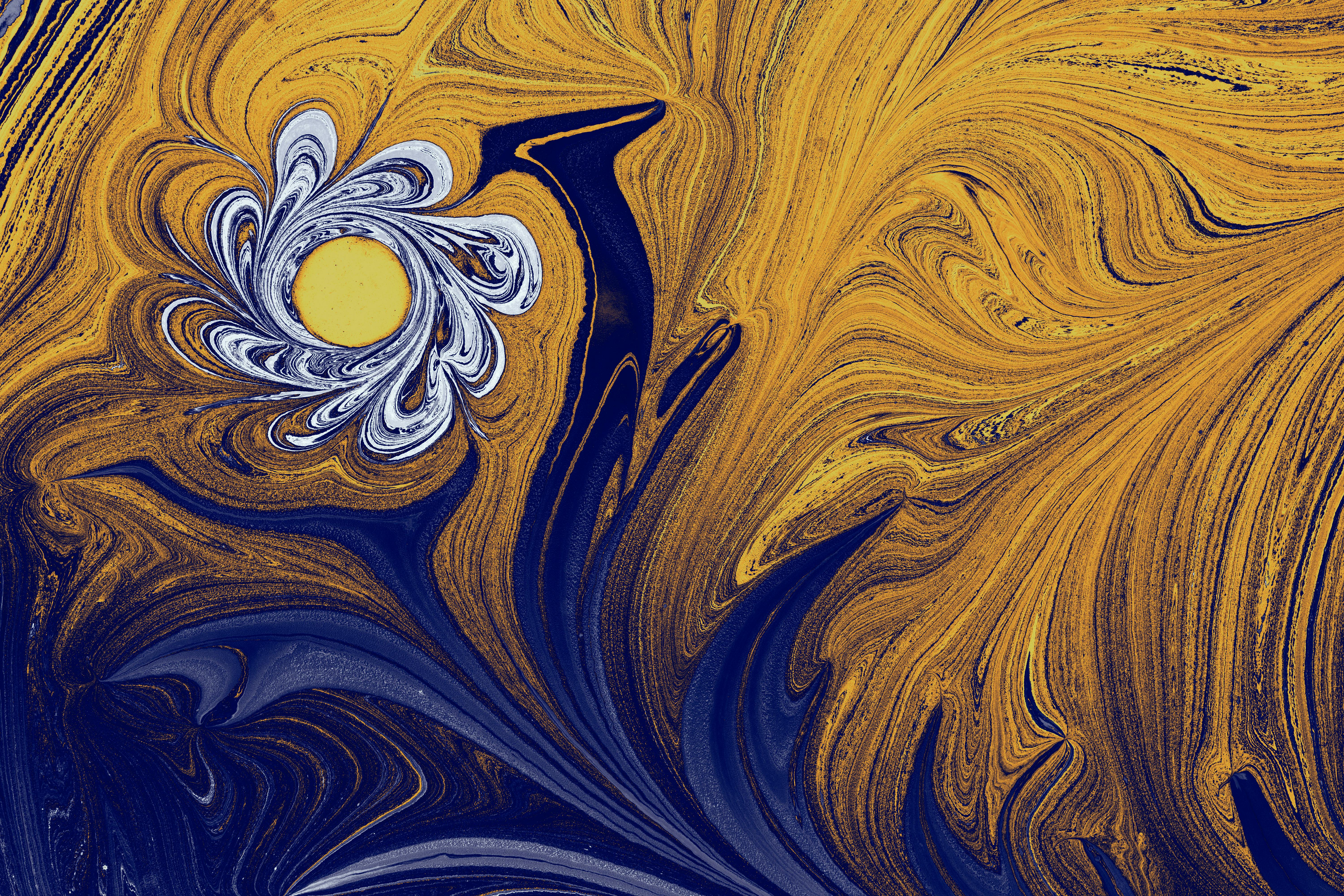 Blue and Yellow Abstract Painting · Free Stock Photo