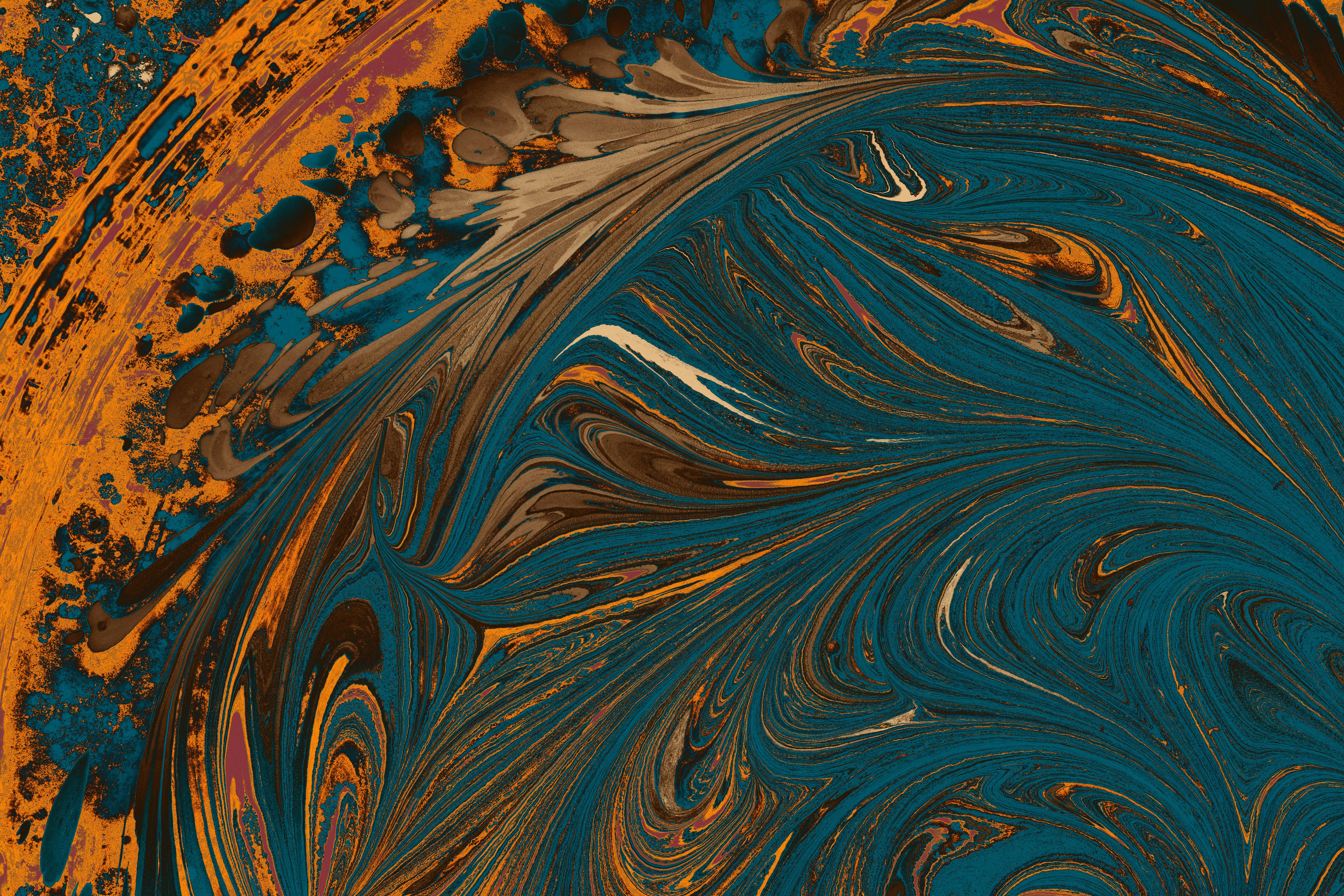 Orange and Blue Abstract Painting · Free Stock Photo