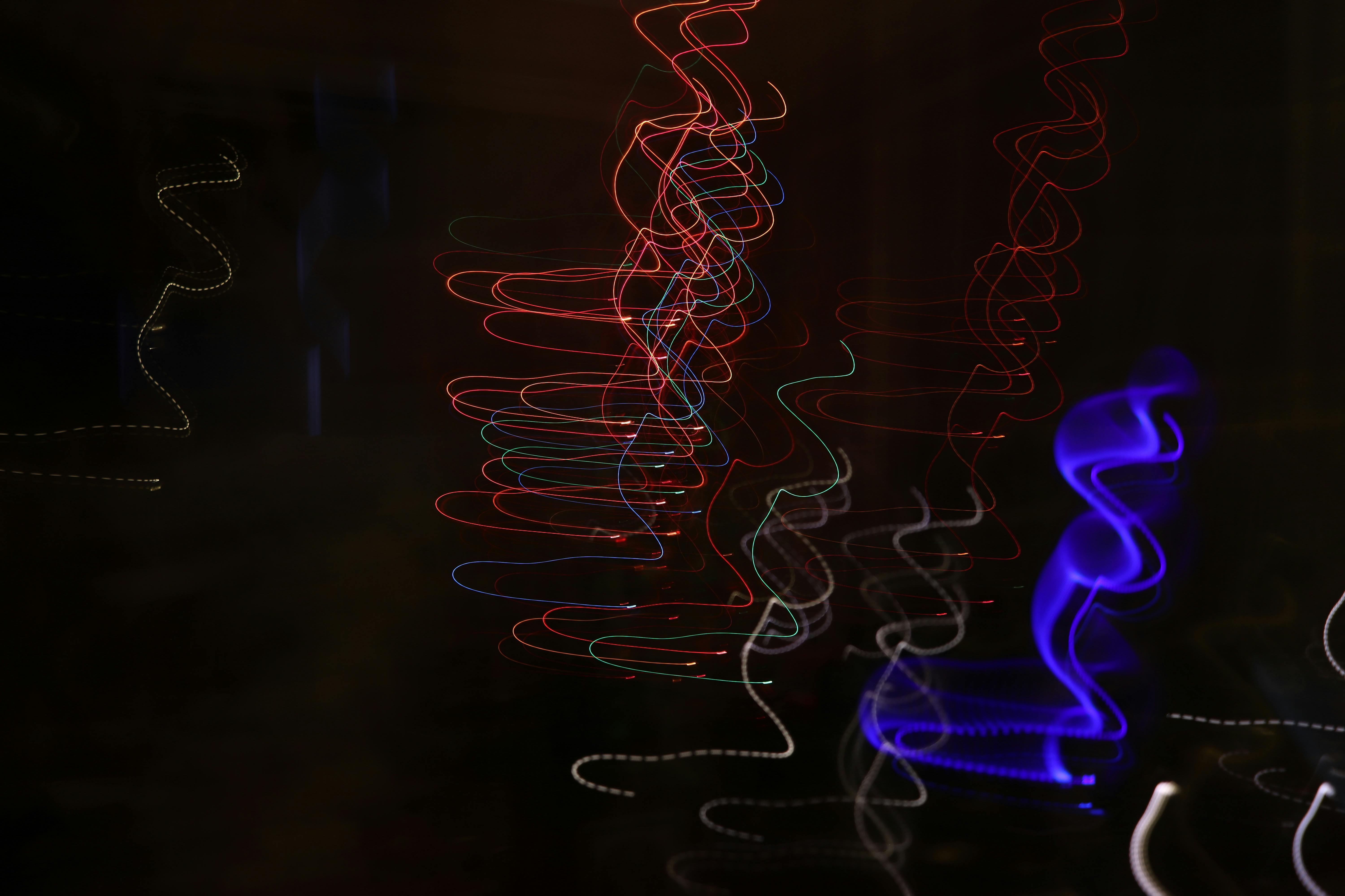 Colorful Neon Lights on Dark Background · Free Stock Photo