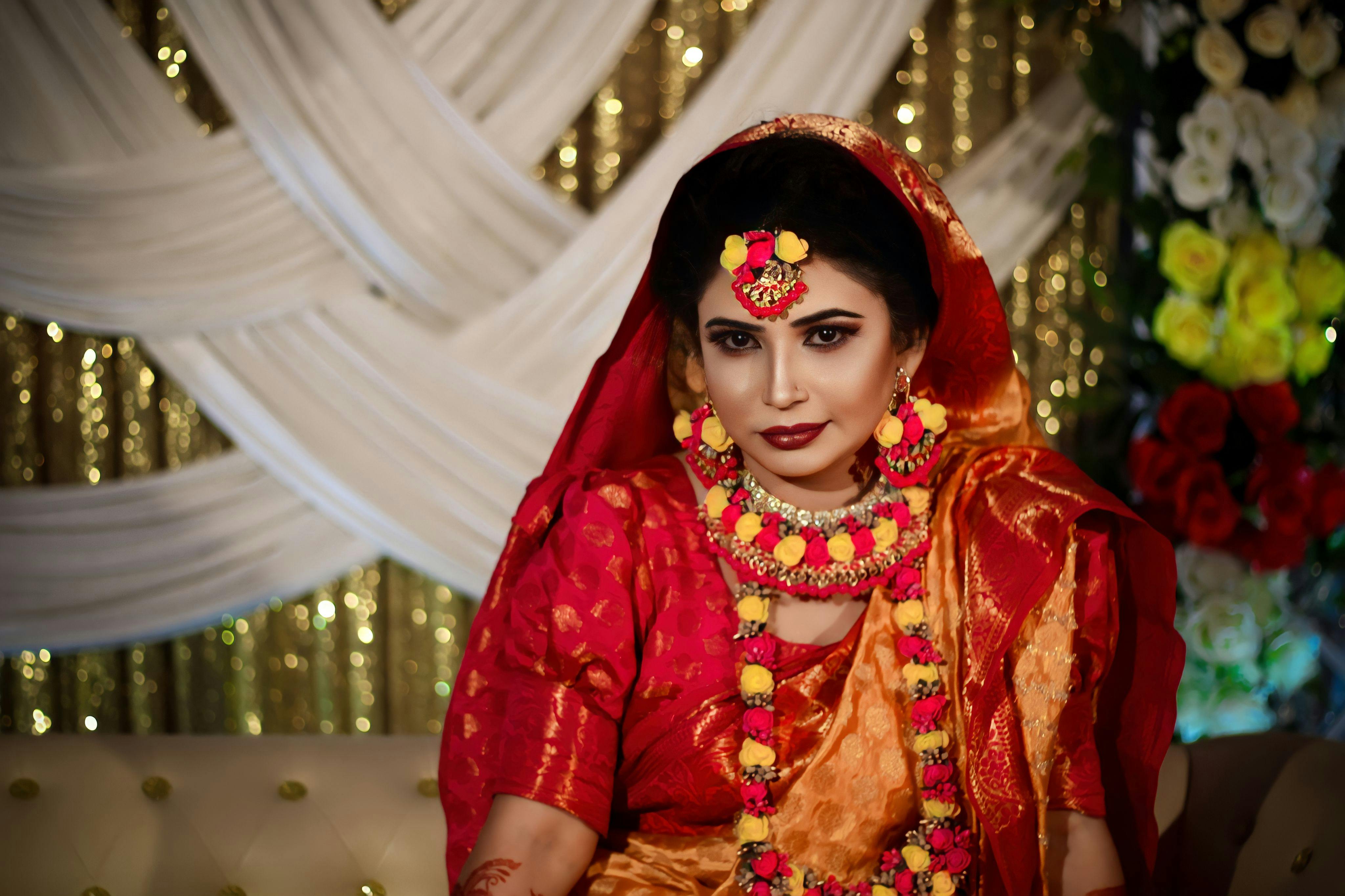 Beautiful Woman in Red Traditional Clothing · Free Stock Photo