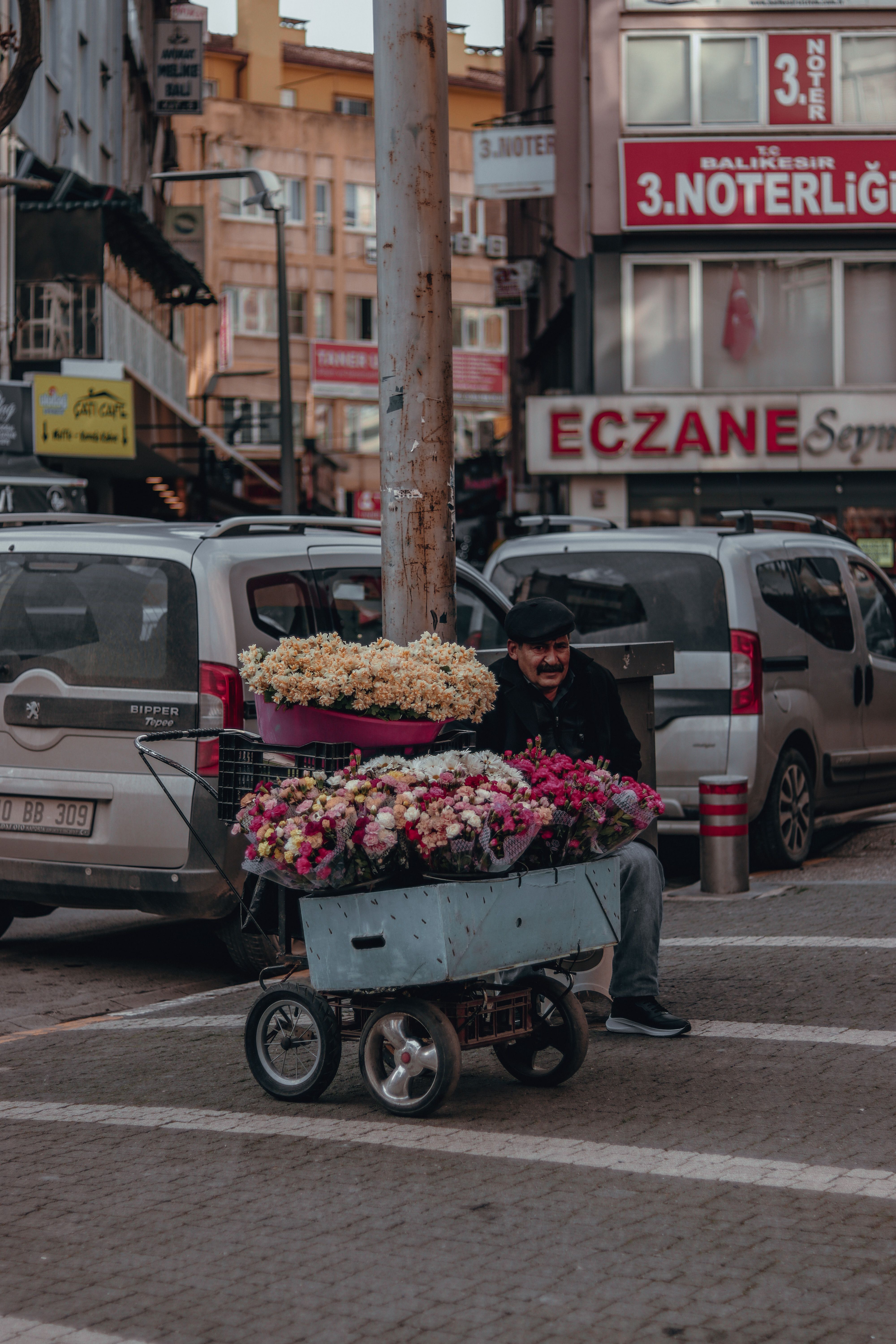 Street Flowers Vendor in Town · Free Stock Photo