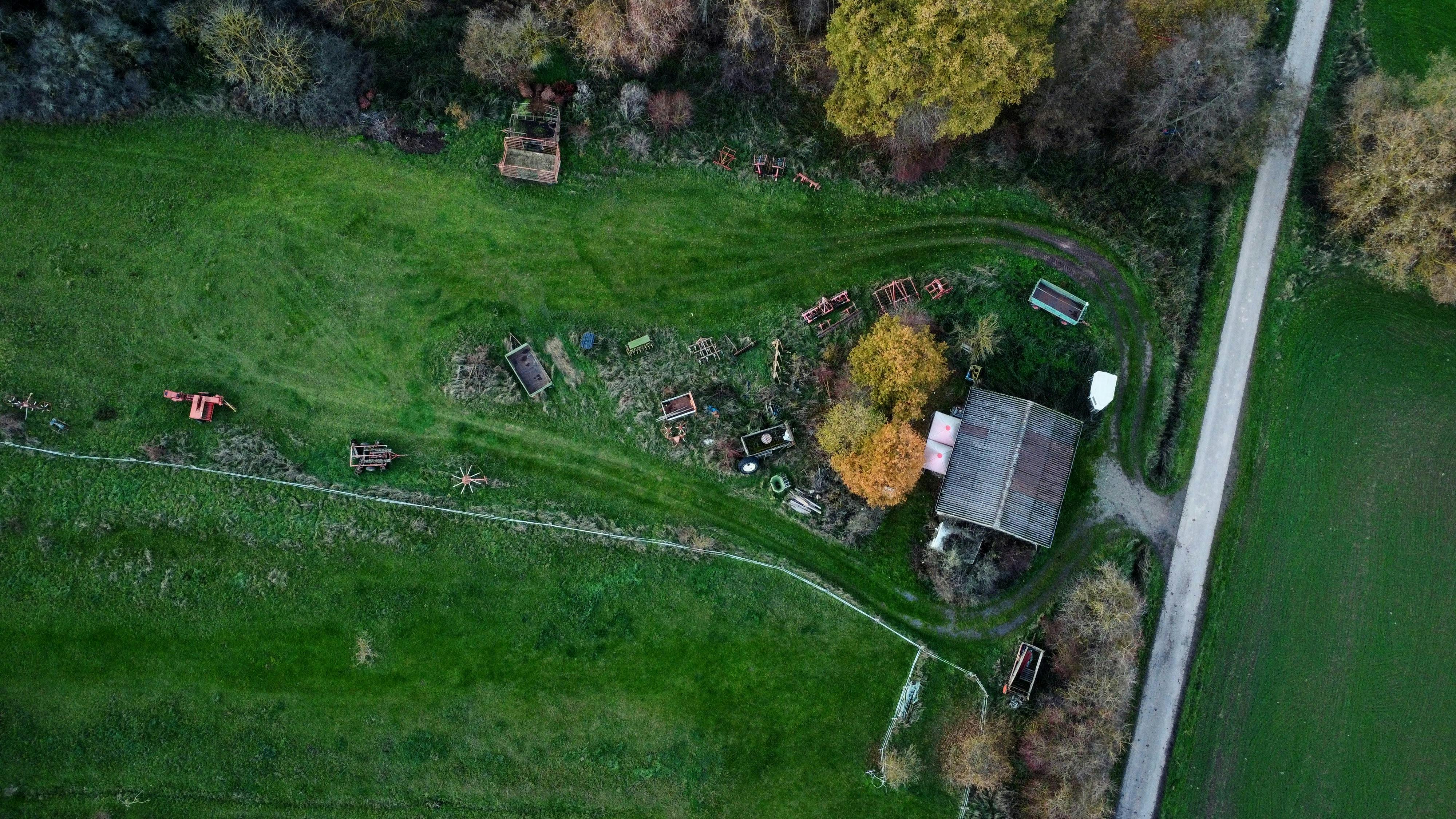 Farmhouse and Yard in Birds Eye View · Free Stock Photo