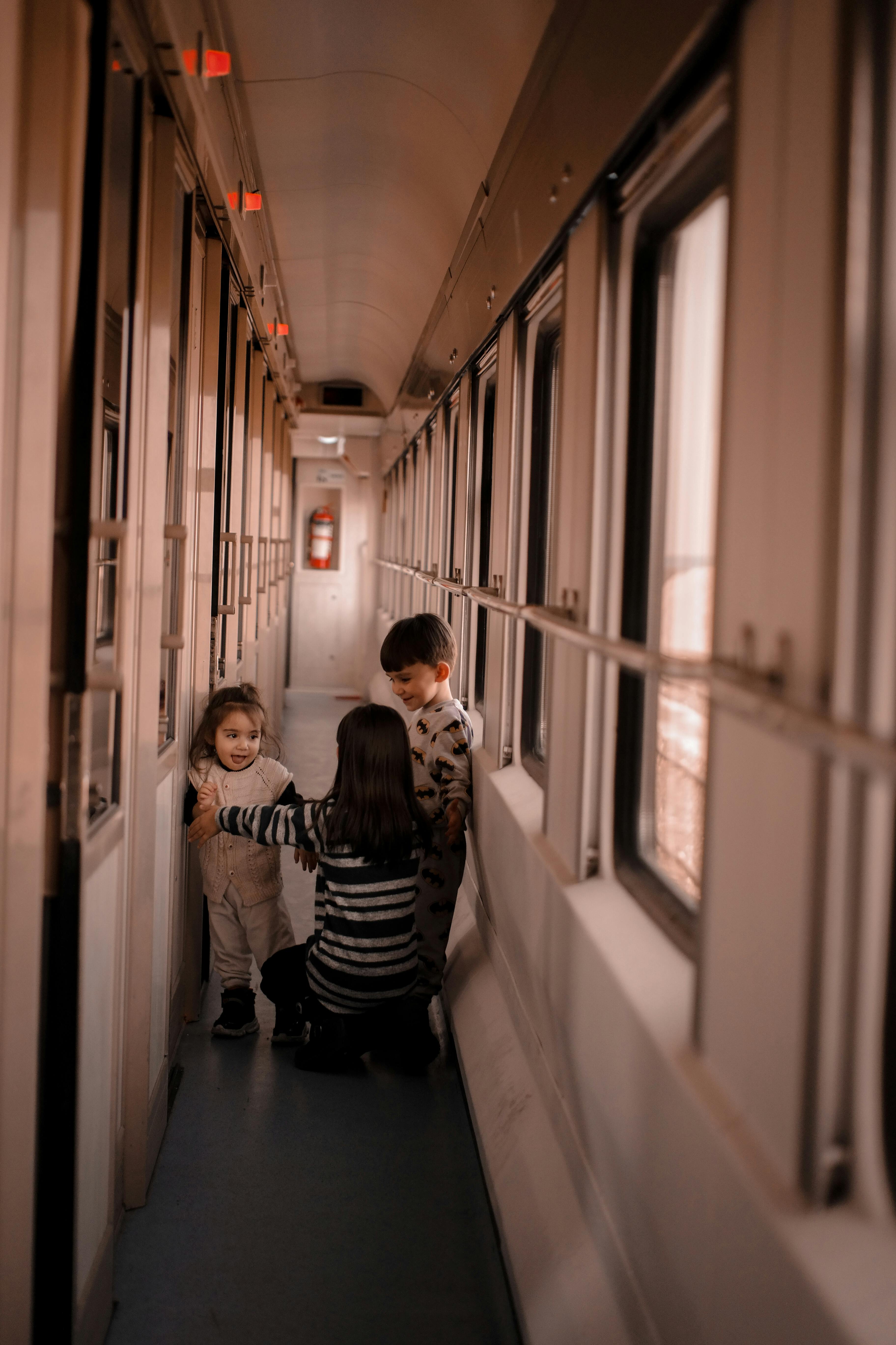 Children on a Train · Free Stock Photo