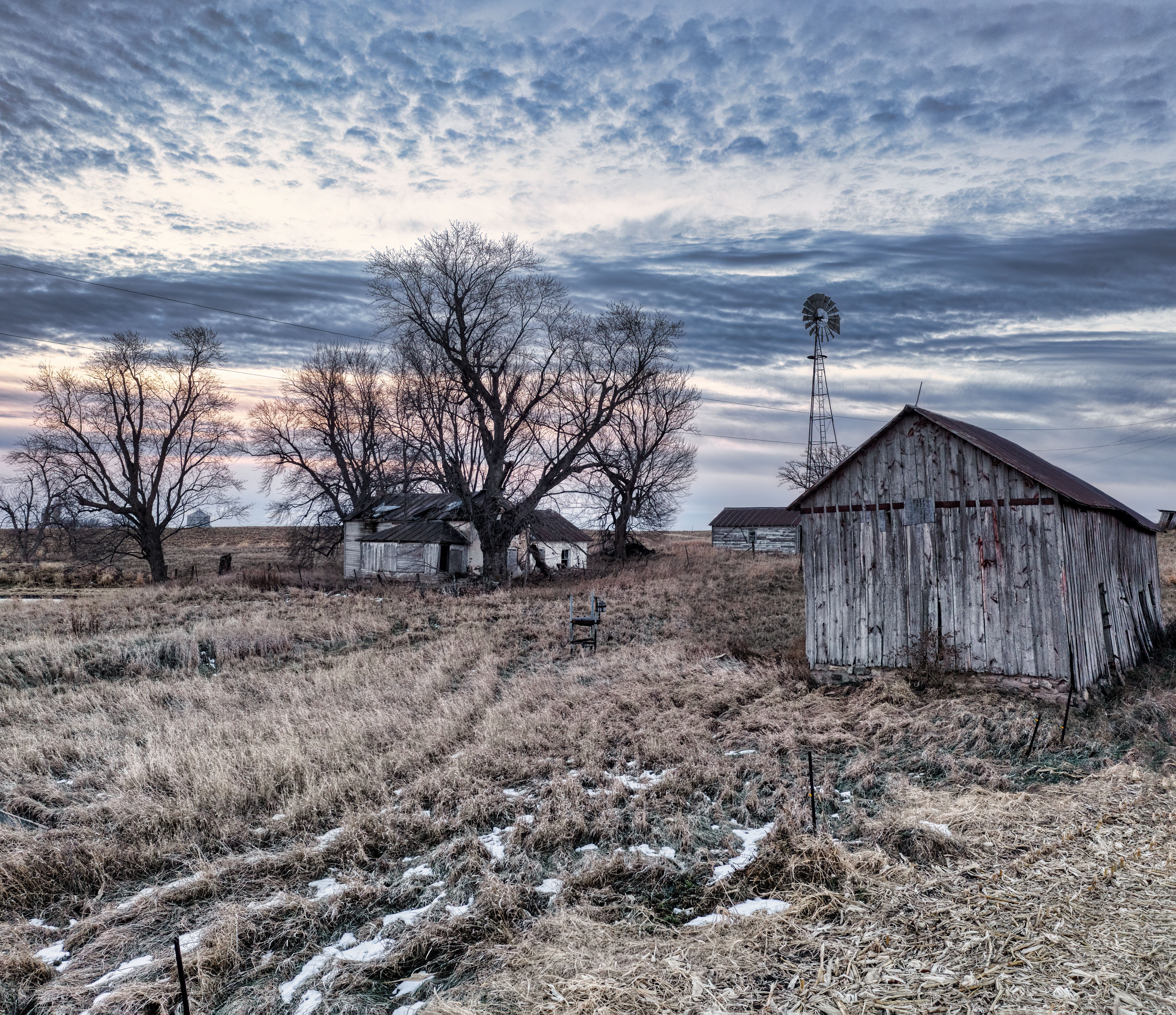 Farmhouse and a Shed in Winter · Free Stock Photo