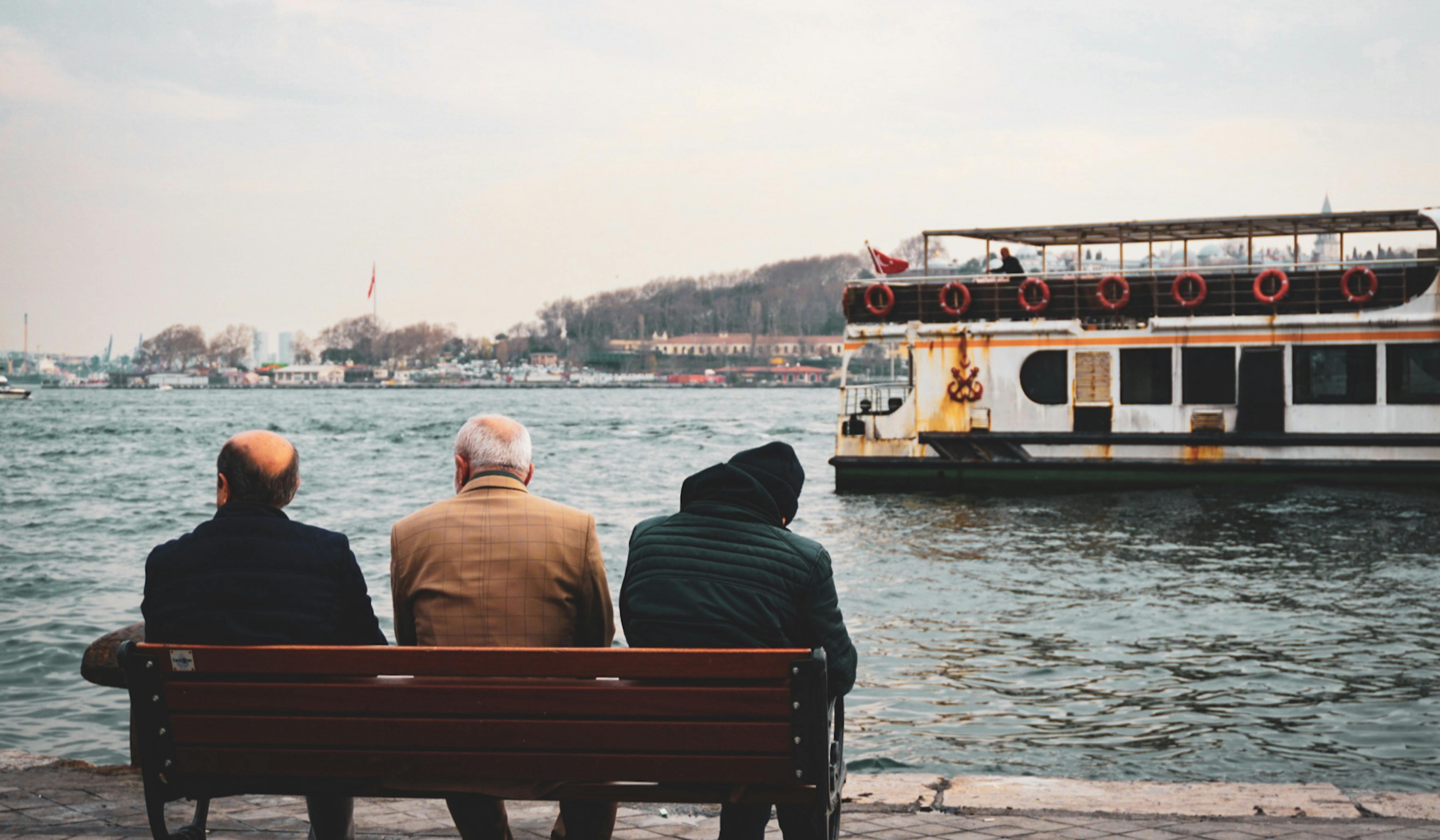 Boat in the Bosfor Strait Near the Bosphorus Bridge · Free Stock Photo