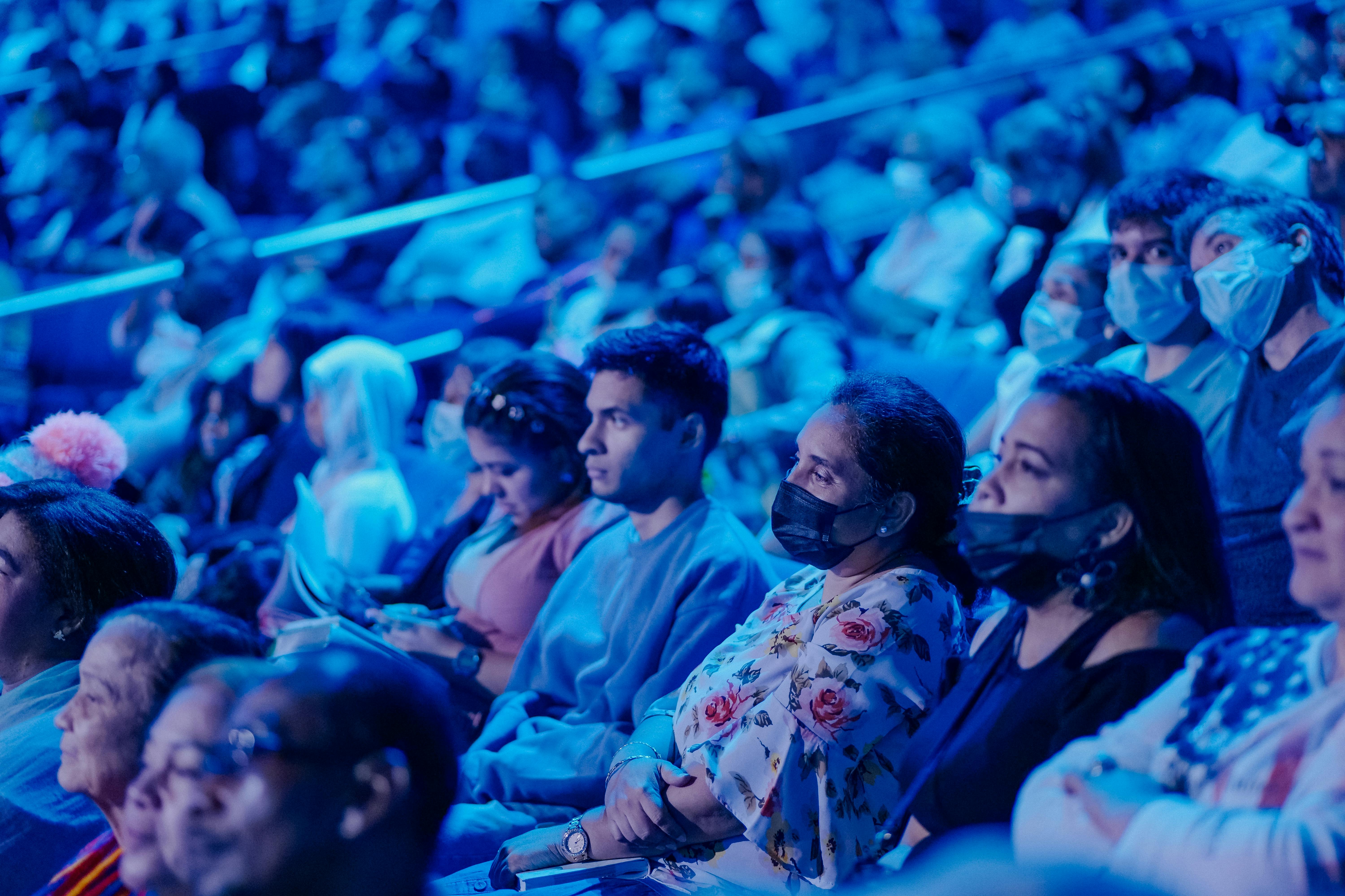 Blue Light on People on Concert · Free Stock Photo