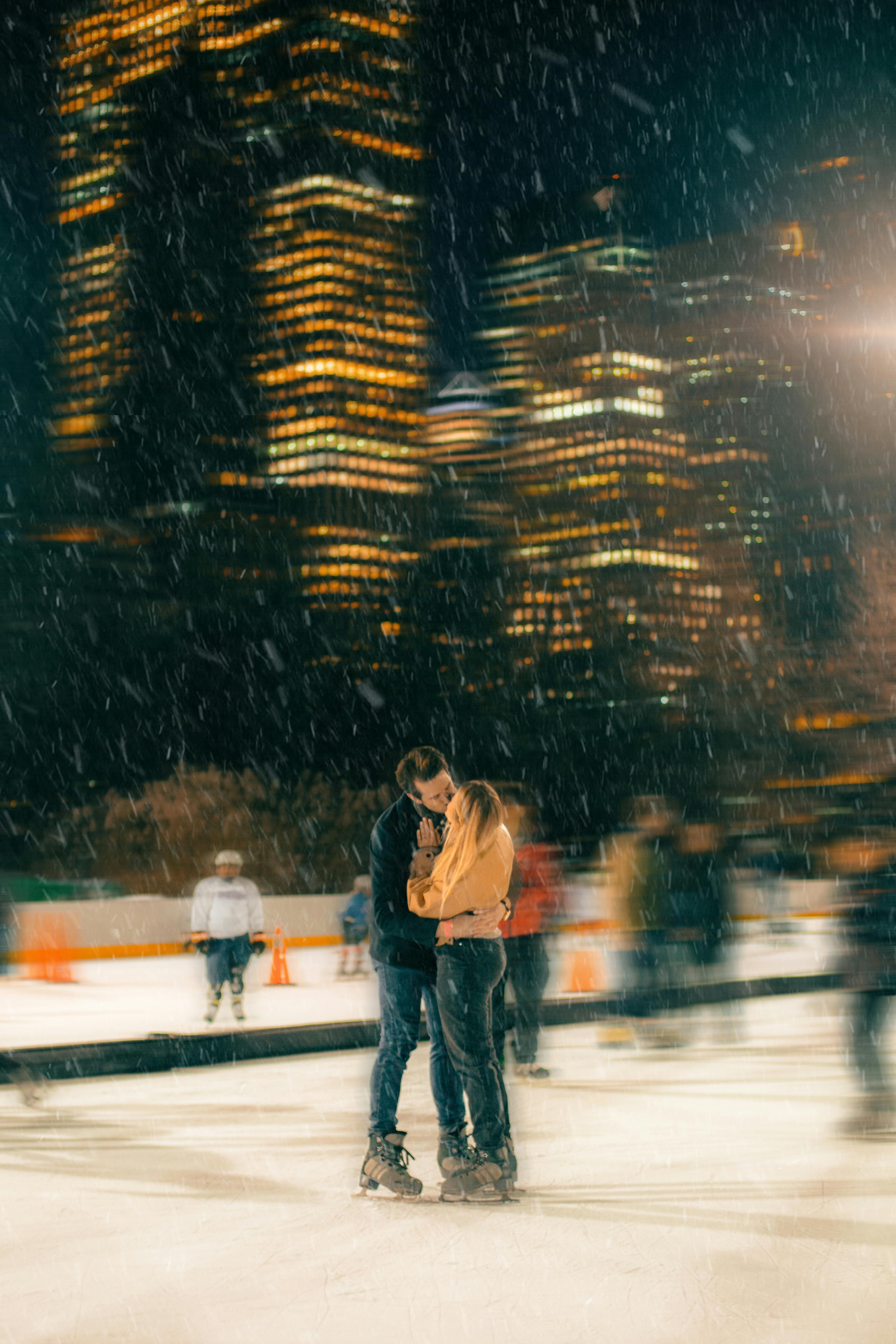 A Couple Kissing at Night · Free Stock Photo