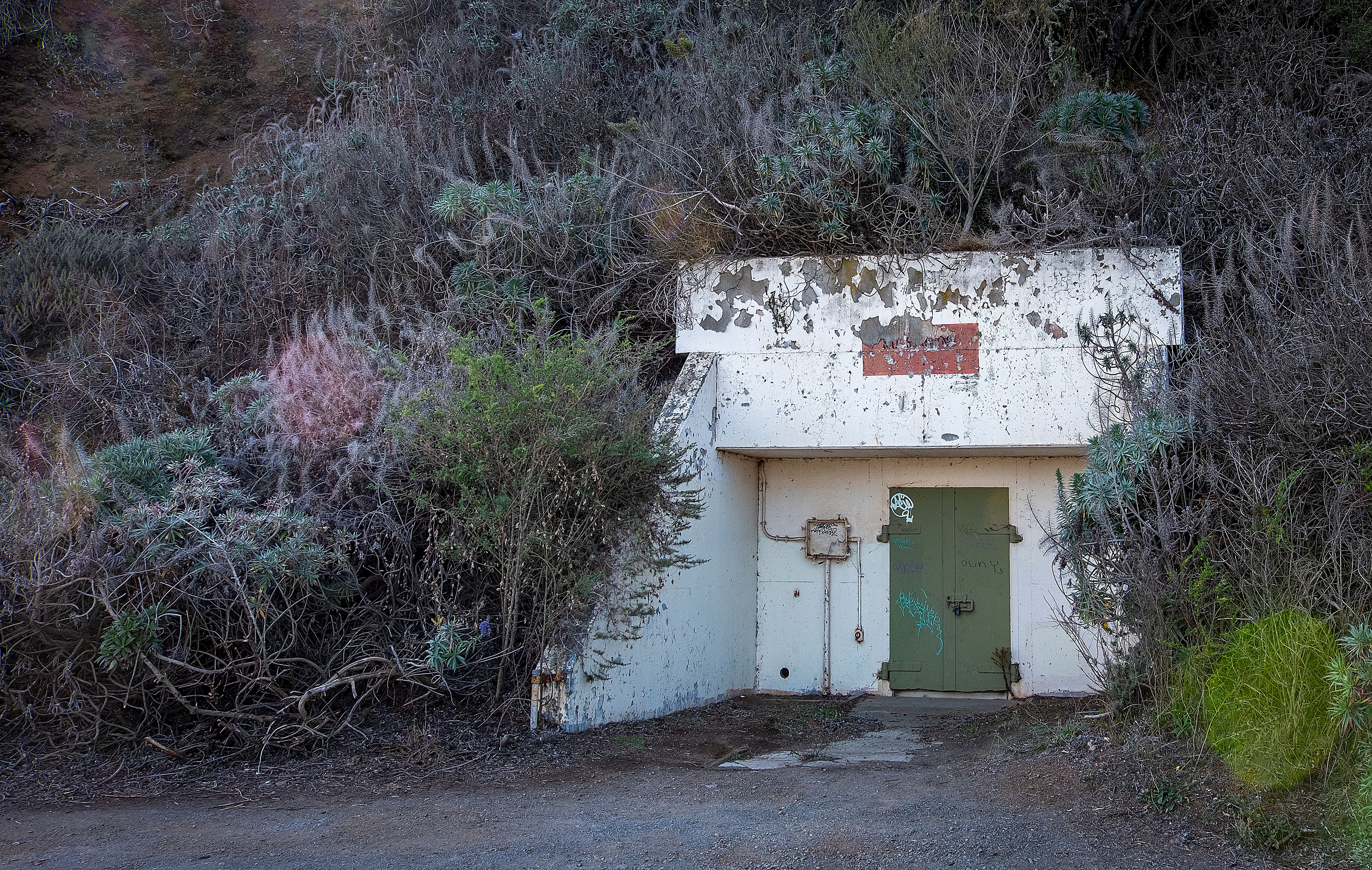 Abandoned Bunker with Green Door · Free Stock Photo