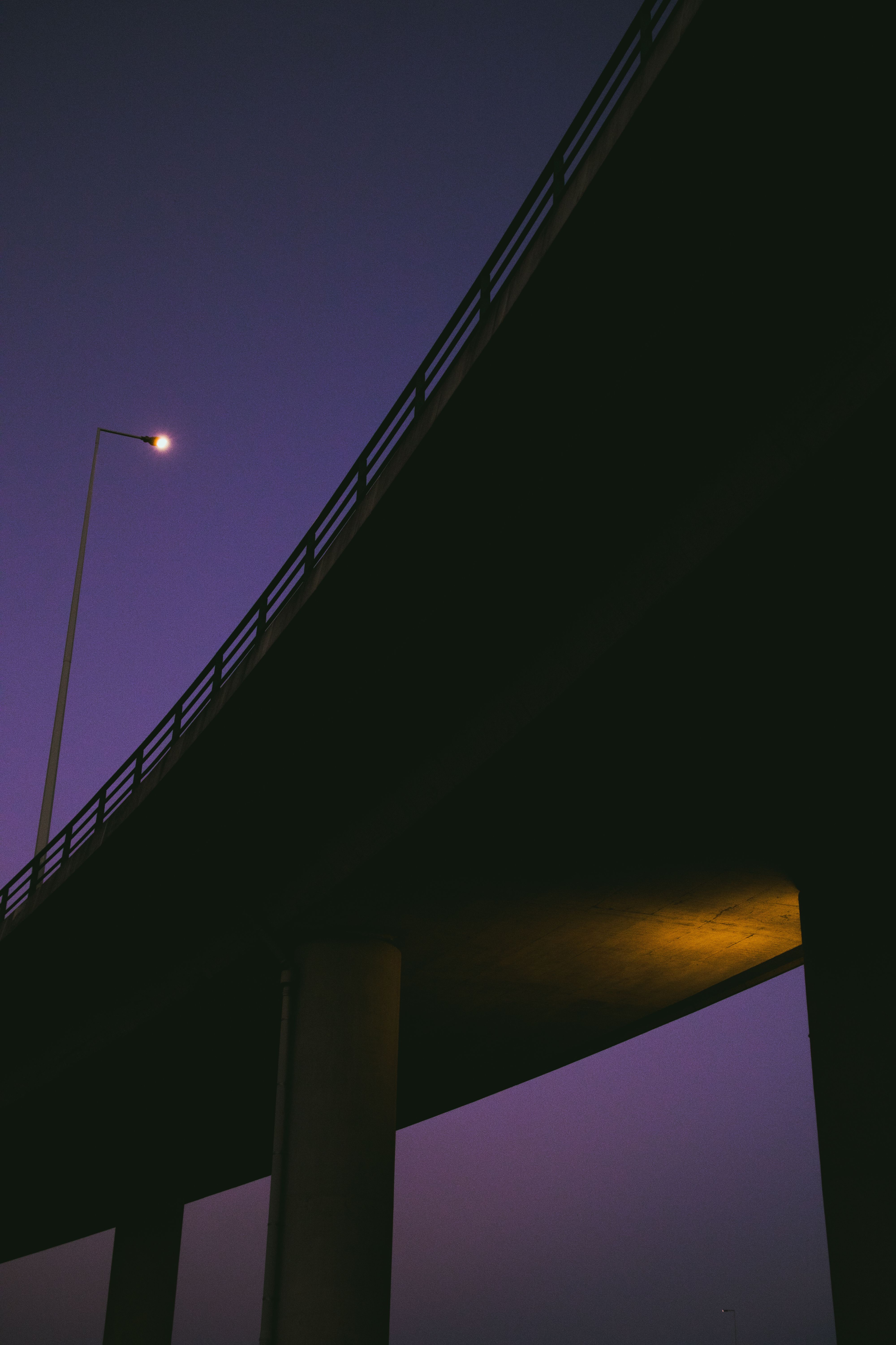 Purple Sky over Bridge at Night · Free Stock Photo