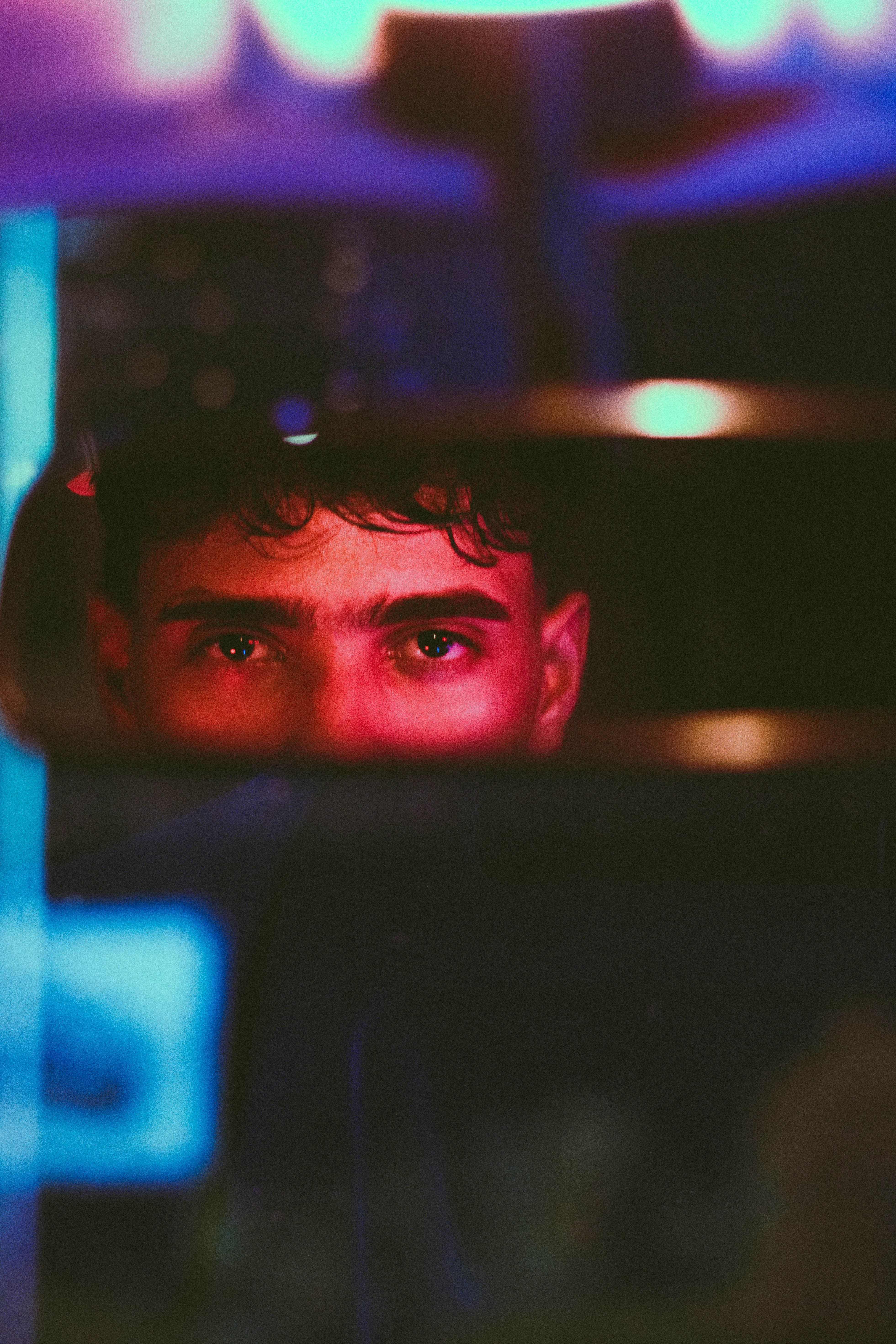 Red Light on Man Face · Free Stock Photo