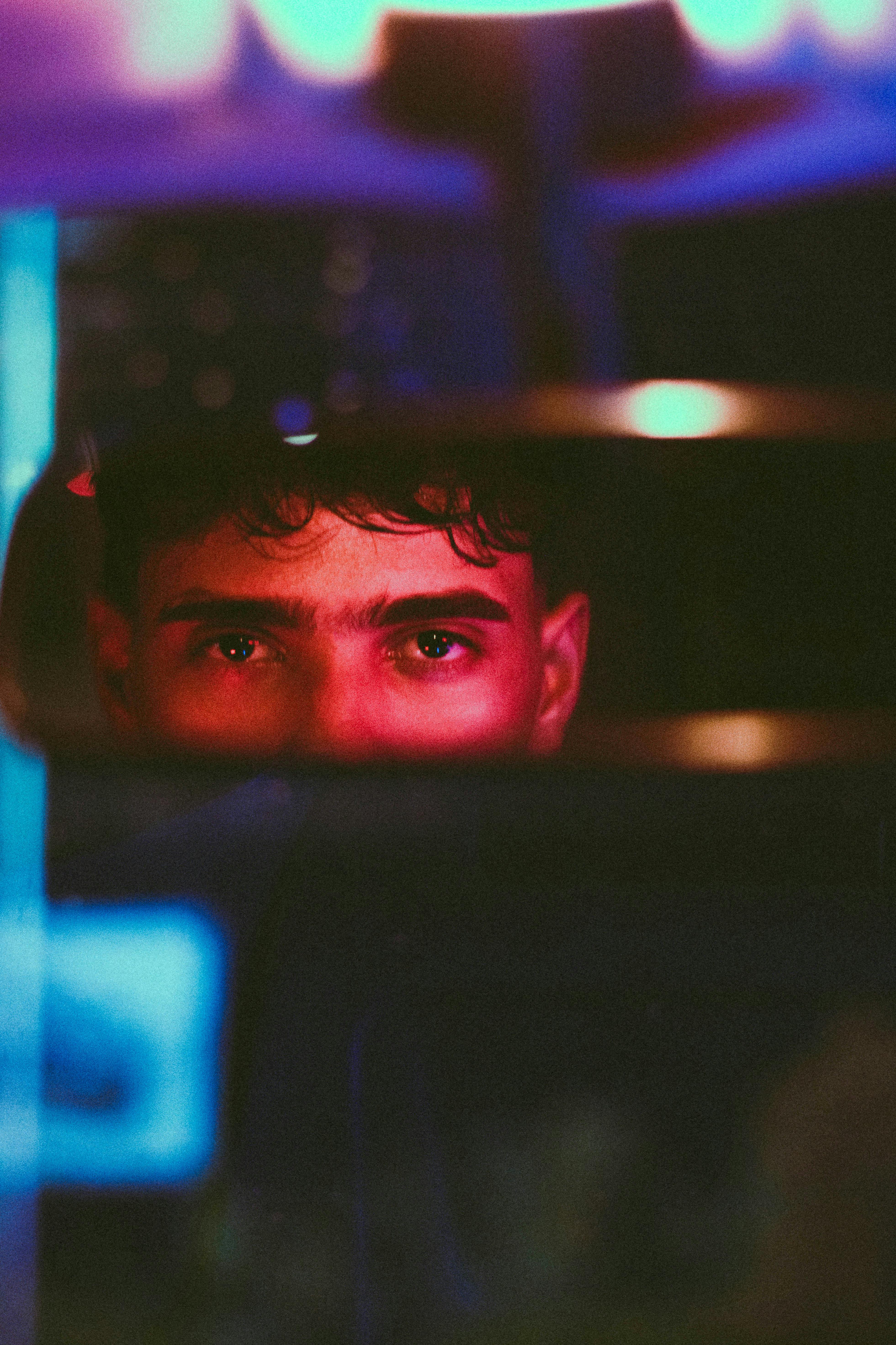 Red Light on Man Face · Free Stock Photo