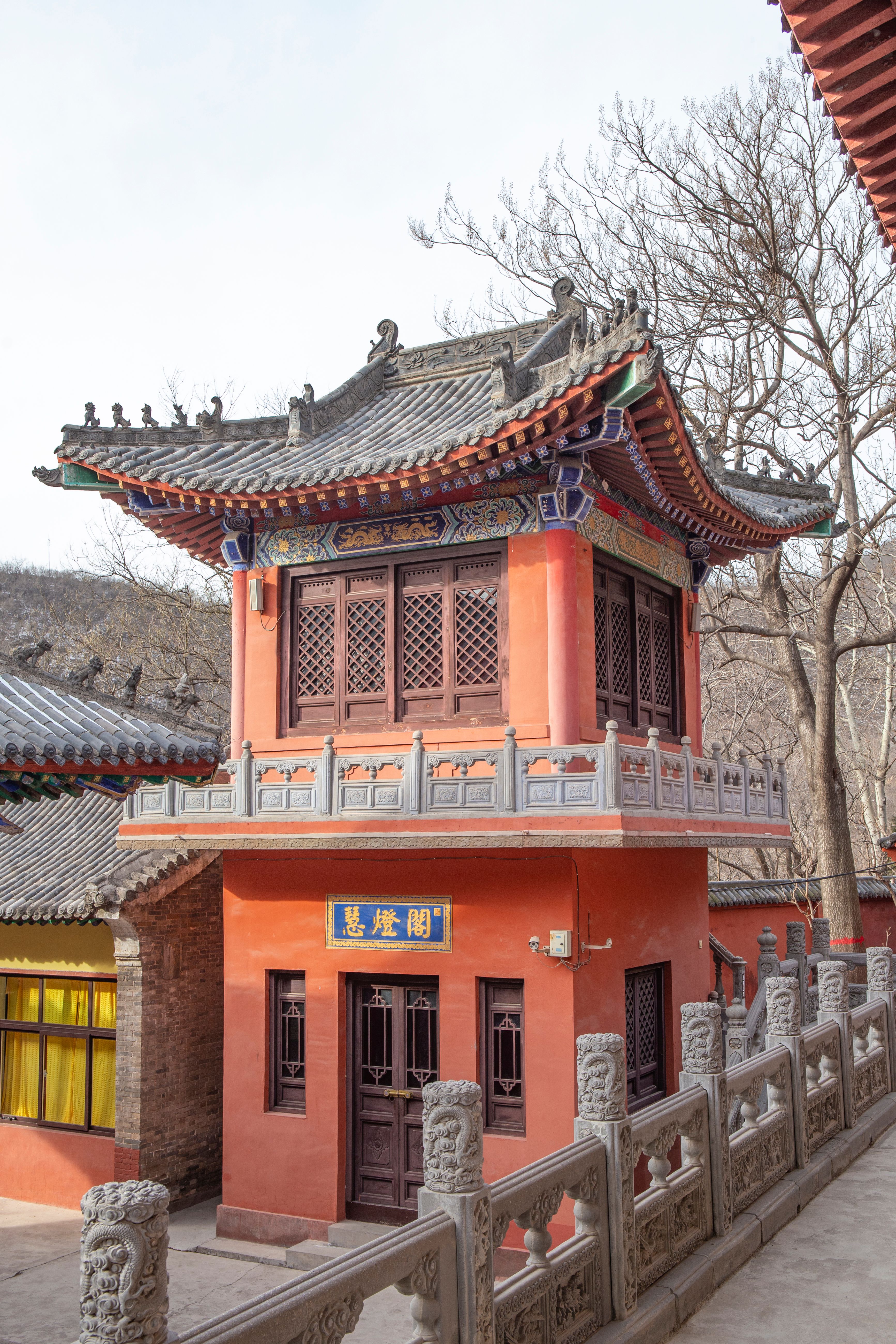 Exterior of a Red-Painted Chinese Tower · Free Stock Photo