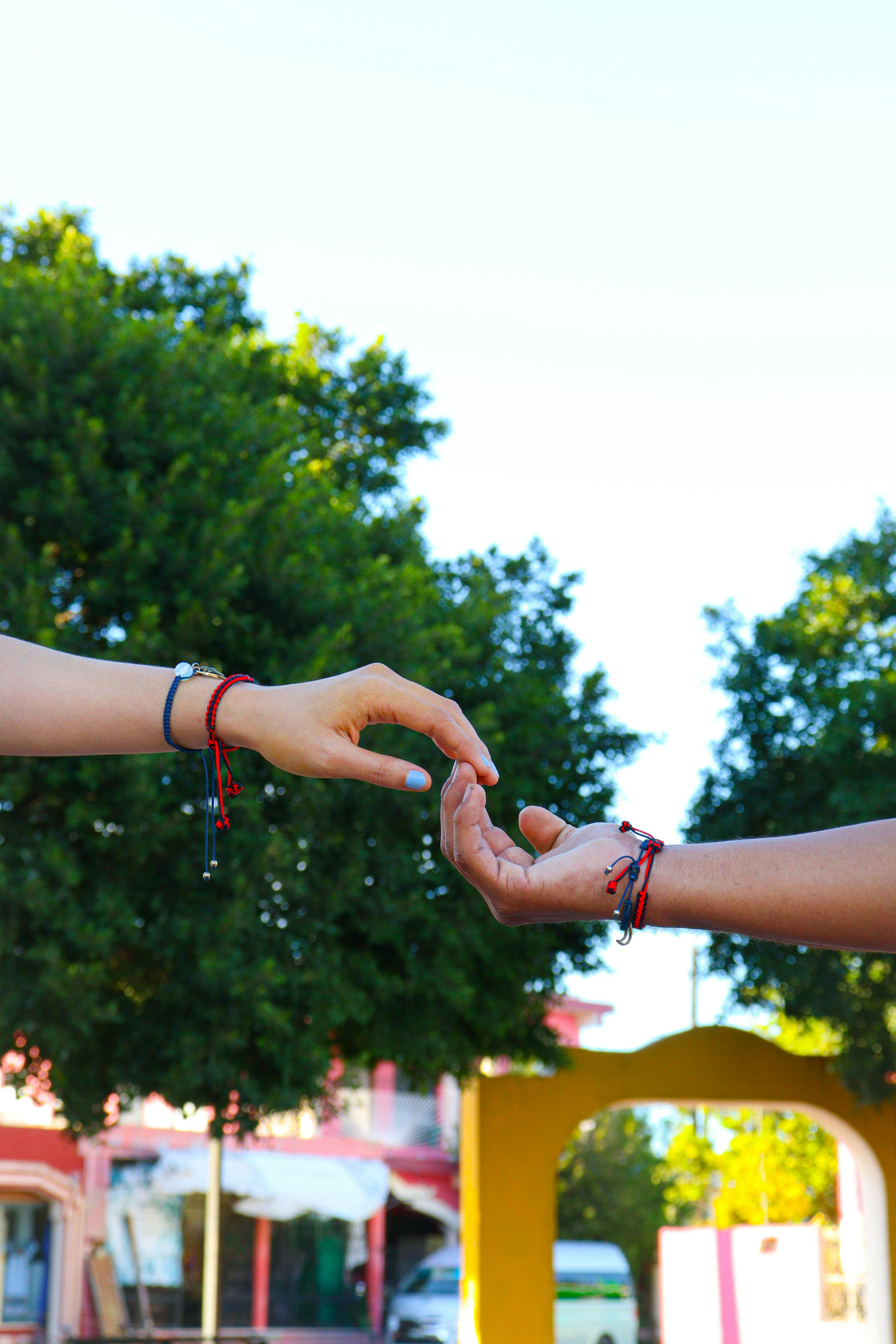 Two Hands Touching · Free Stock Photo