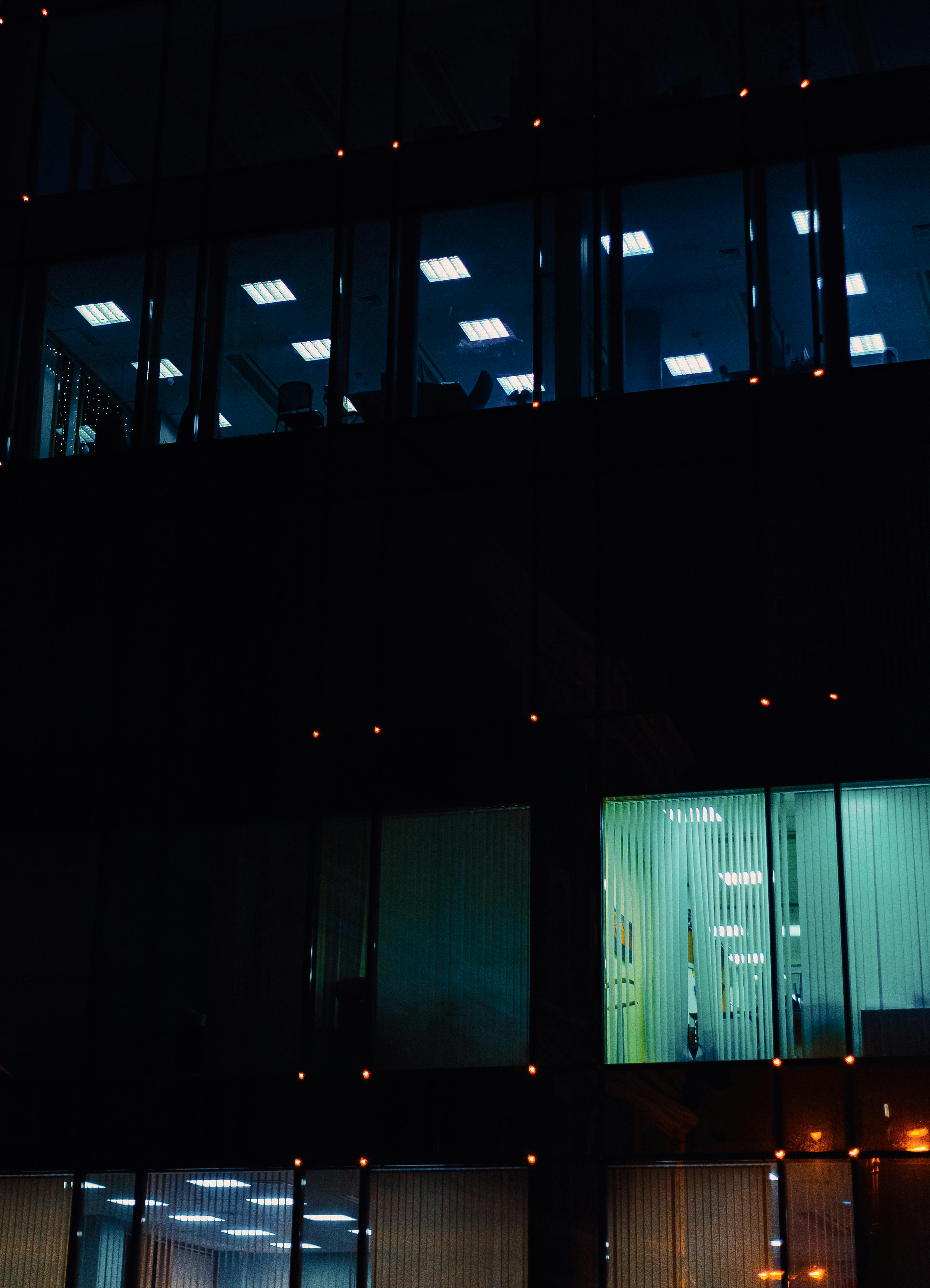 Lights in Office at Night · Free Stock Photo