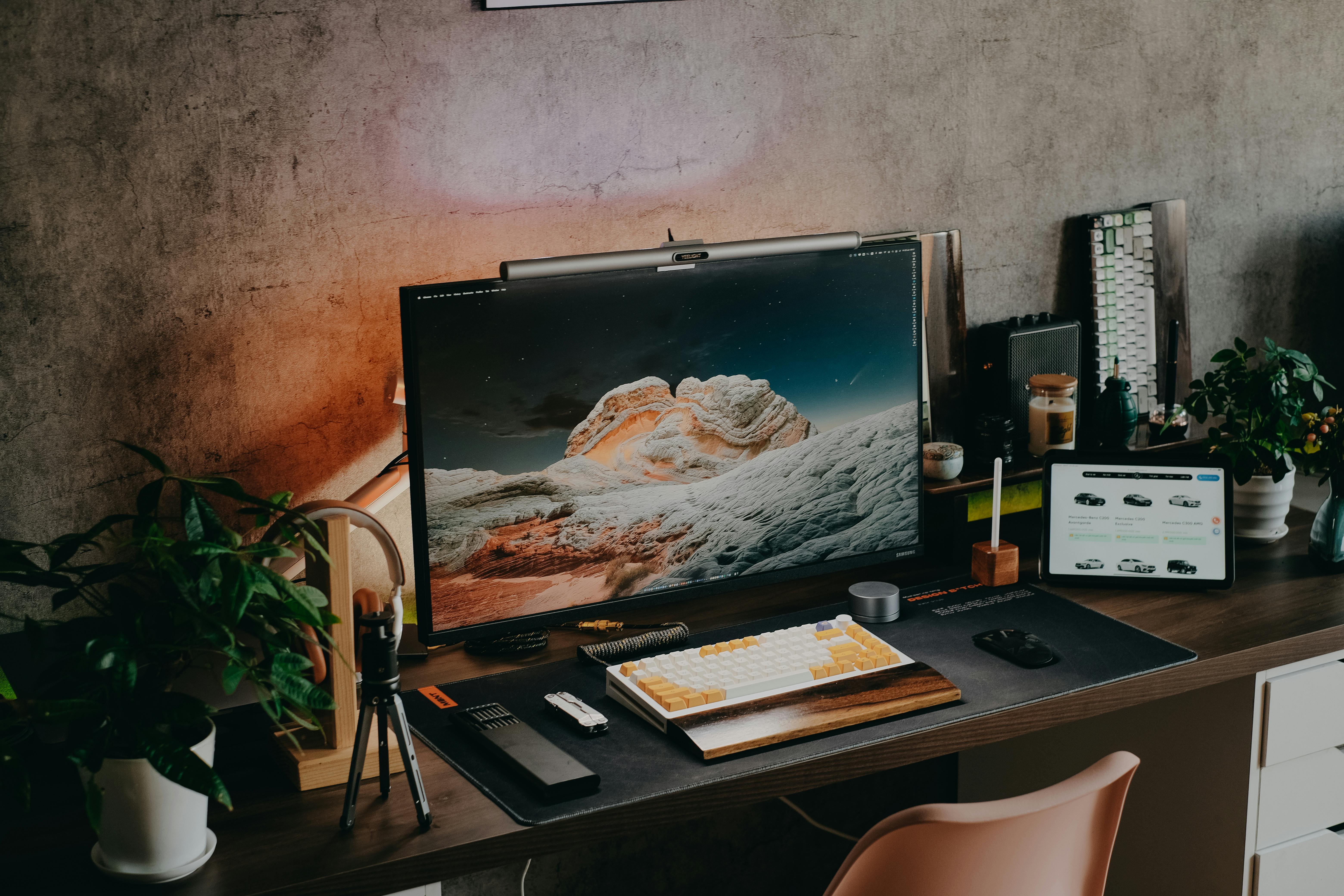 Two Computer Flat Screen Monitors Turned On · Free Stock Photo