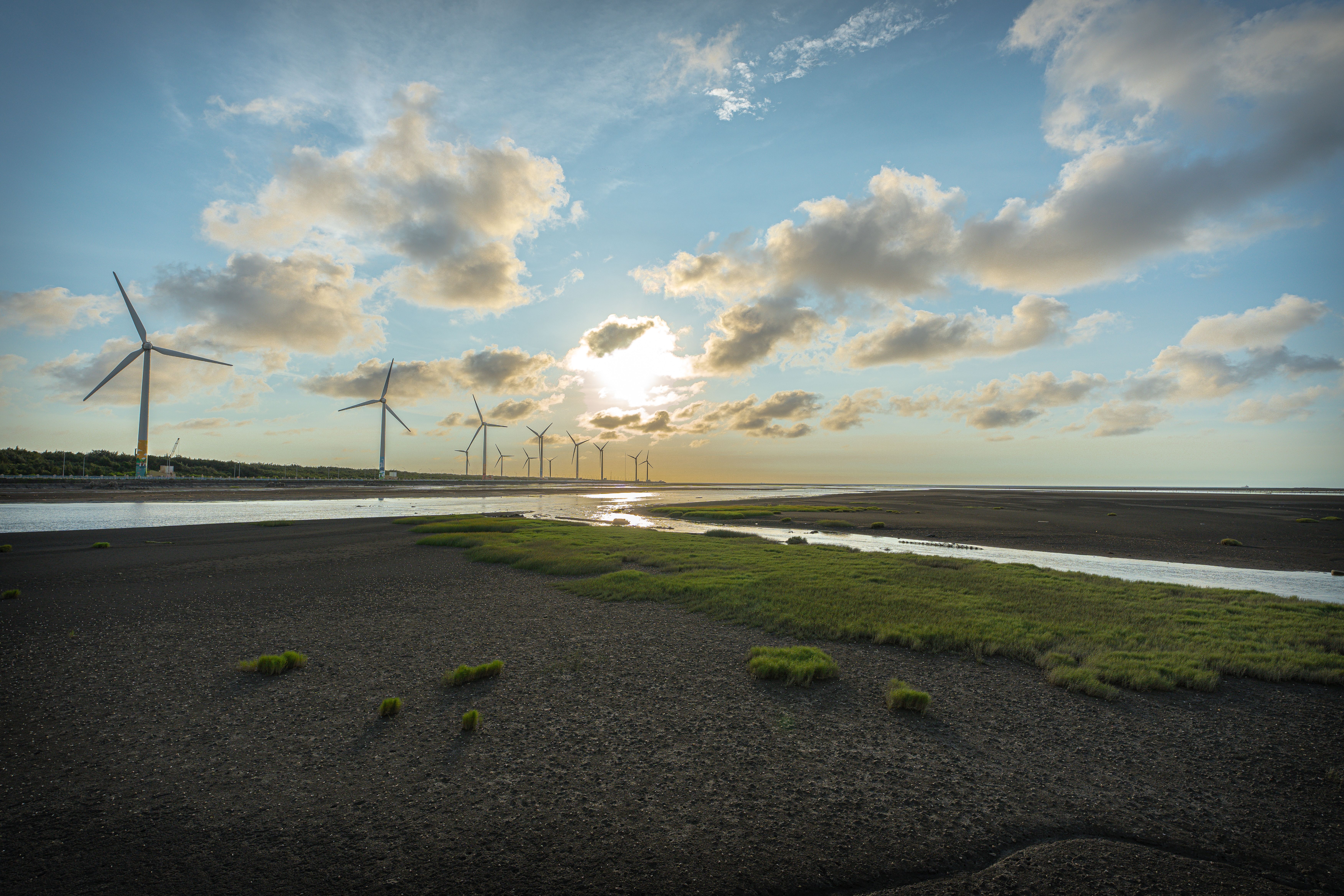 Wind Turbines on the Beach · Free Stock Photo