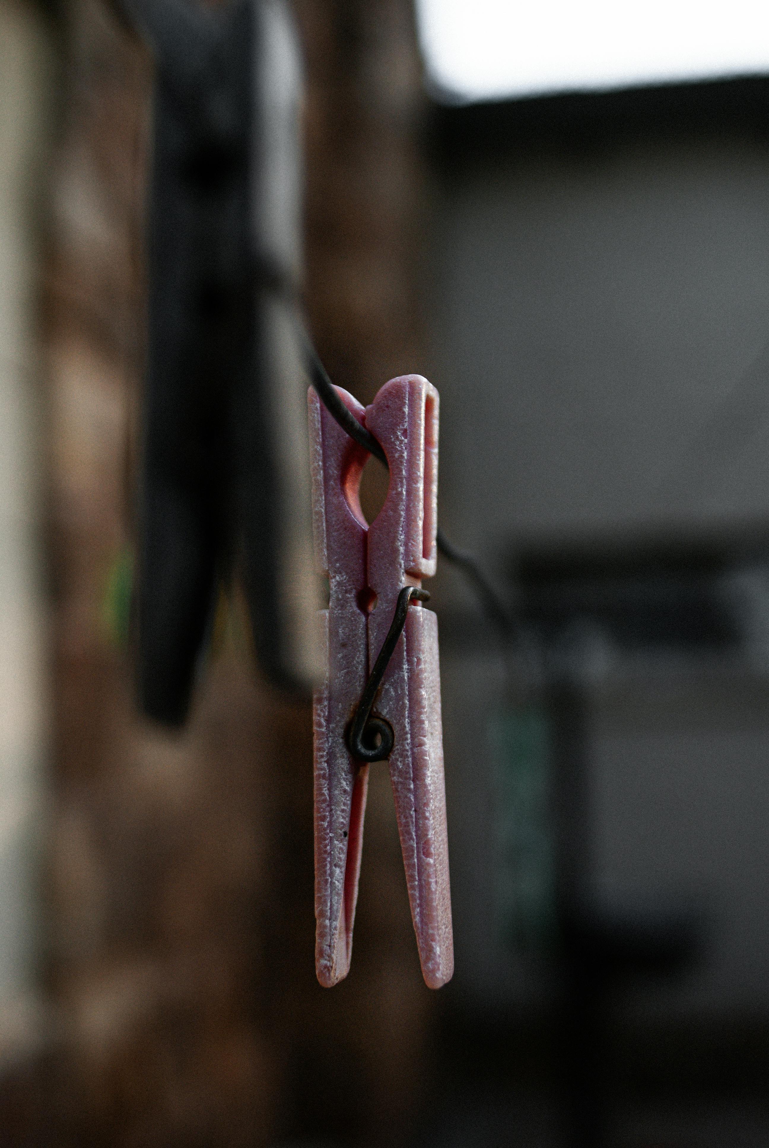 Three Clothespins on Clothesline · Free Stock Photo